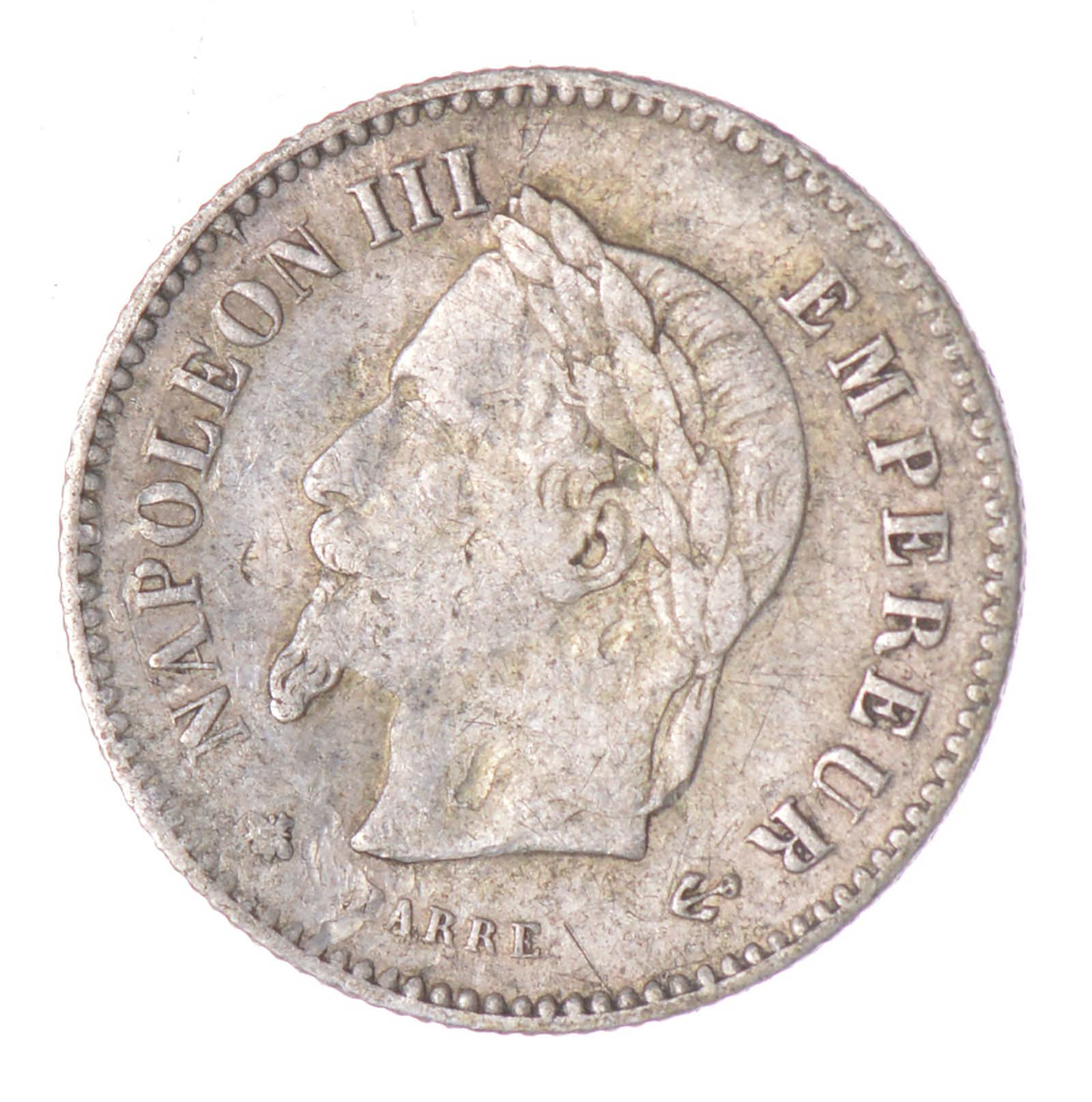 SILVER - 1867 France 20 Centimes - World Silver Coin | Property Room