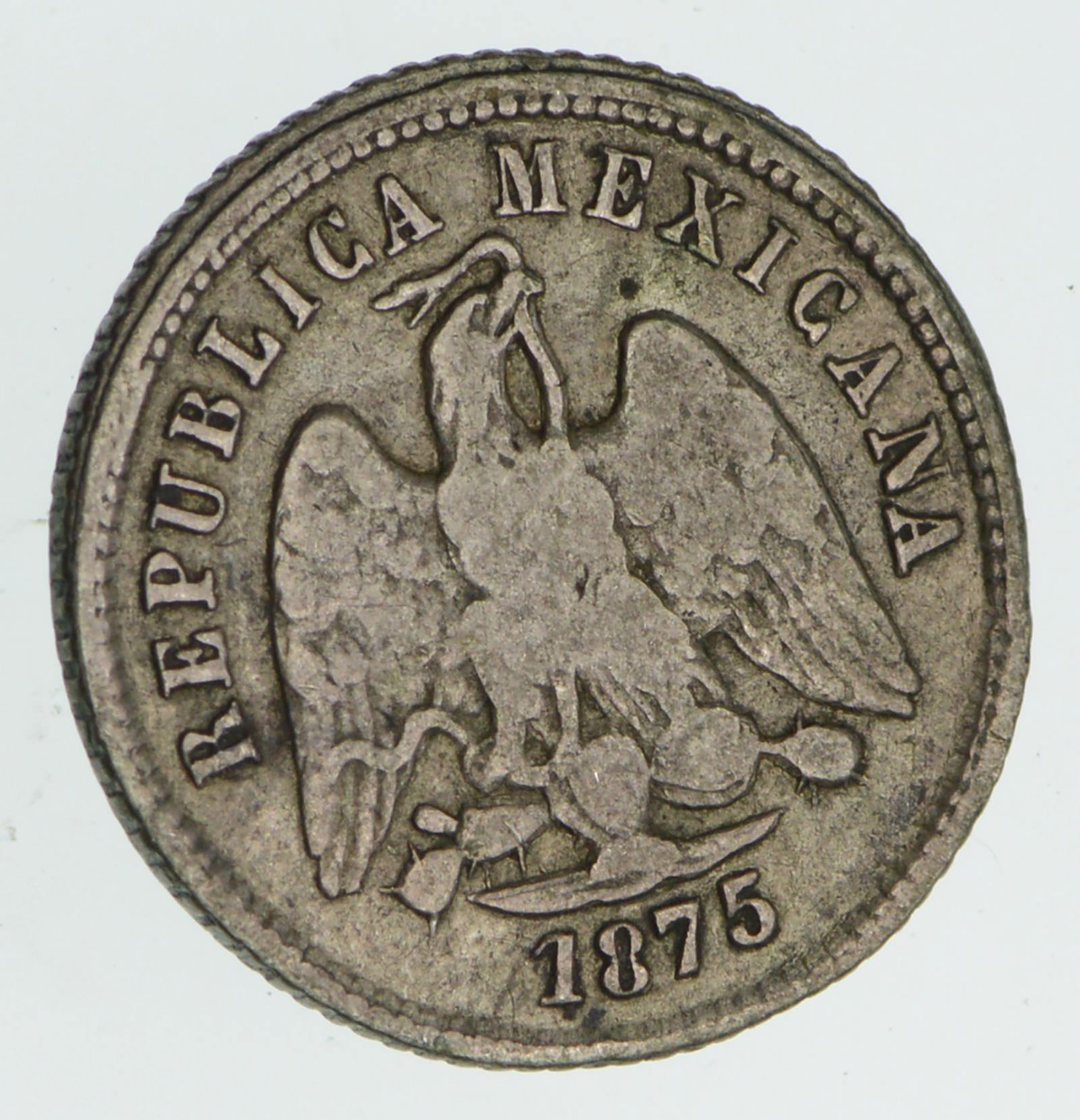 SILVER - 1875 Mexico 10 Centavos - World Silver Coin | Property Room