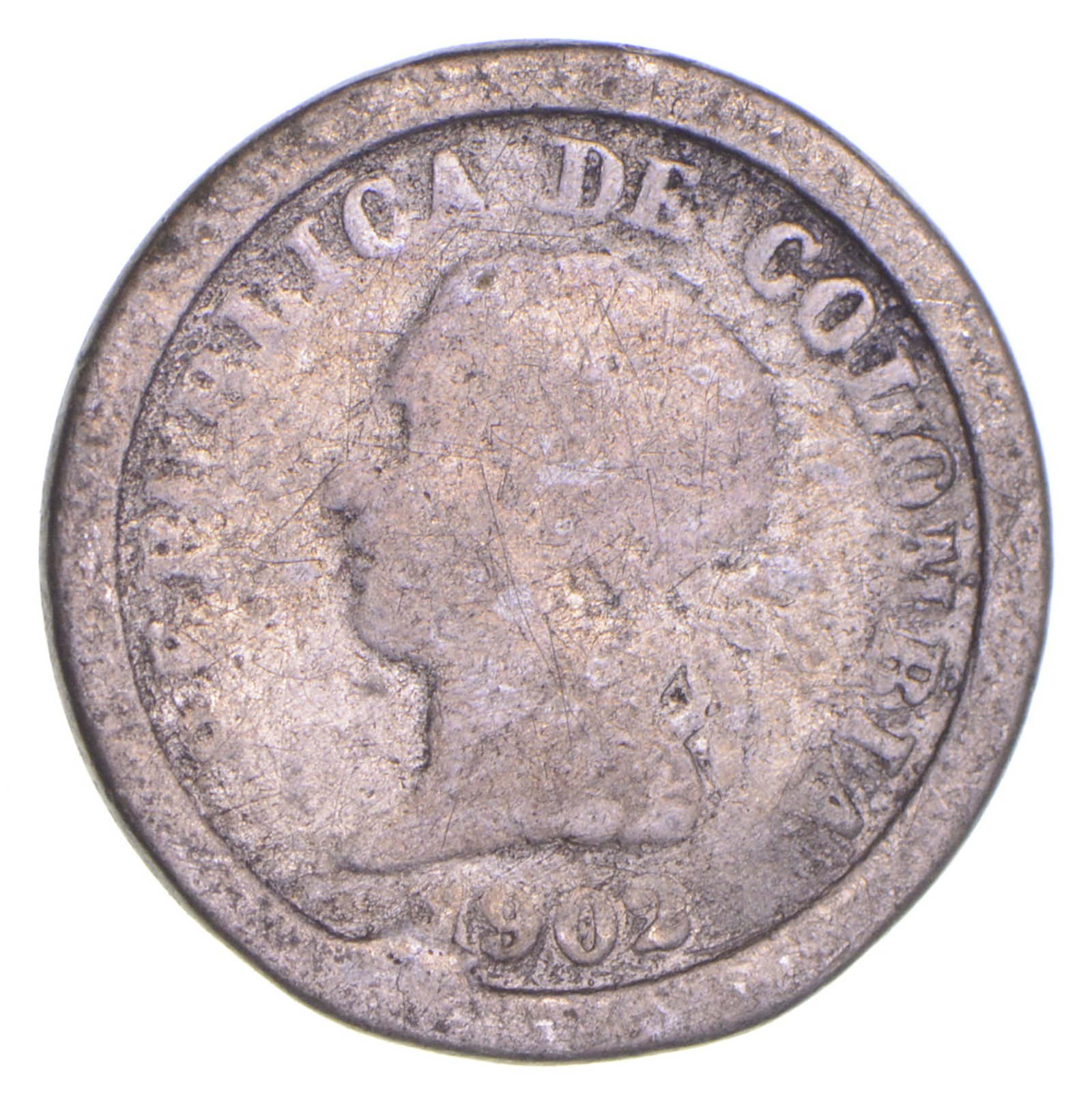 SILVER - 1902 Colombia 5 Centavos - World Silver Coin | Property Room