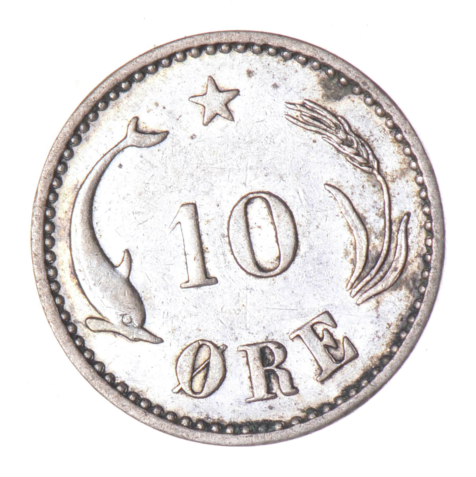 SILVER - 1905 Denmark 10 Ore - World Silver Coin | Property Room