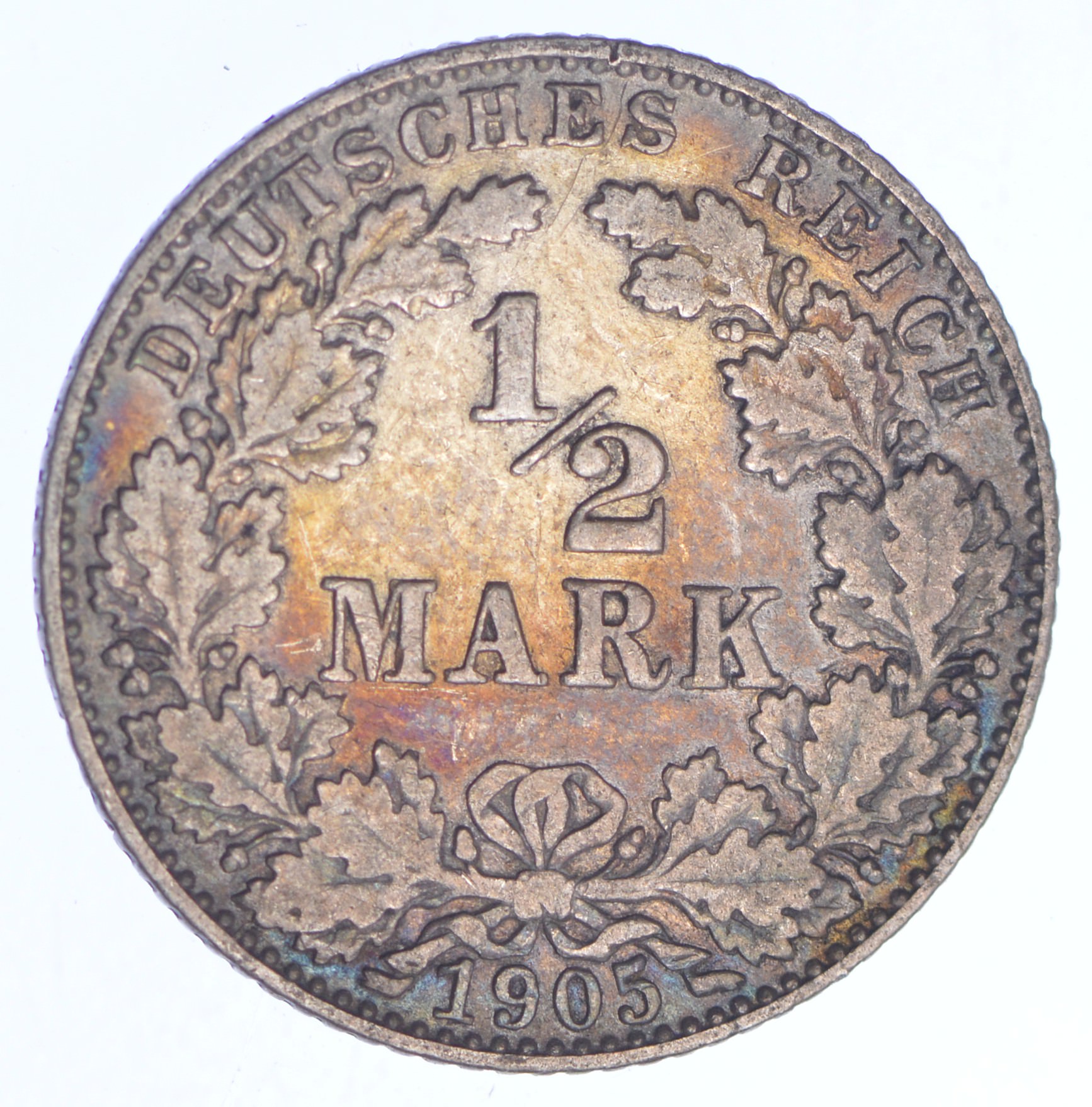 SILVER - 1905 Germany 1/2 Mark - World Silver Coin | Property Room