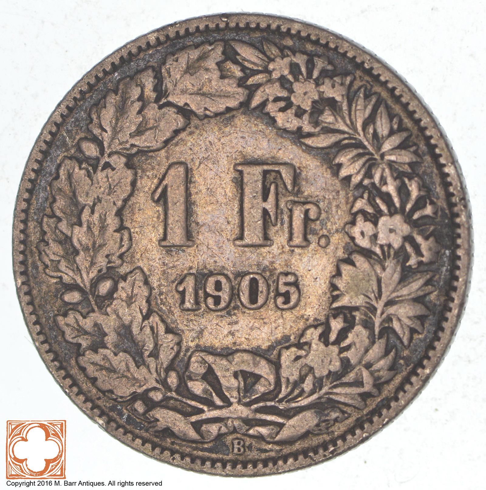 SILVER - 1905 Switzerland 1 Franc - World Silver Coin | Property Room