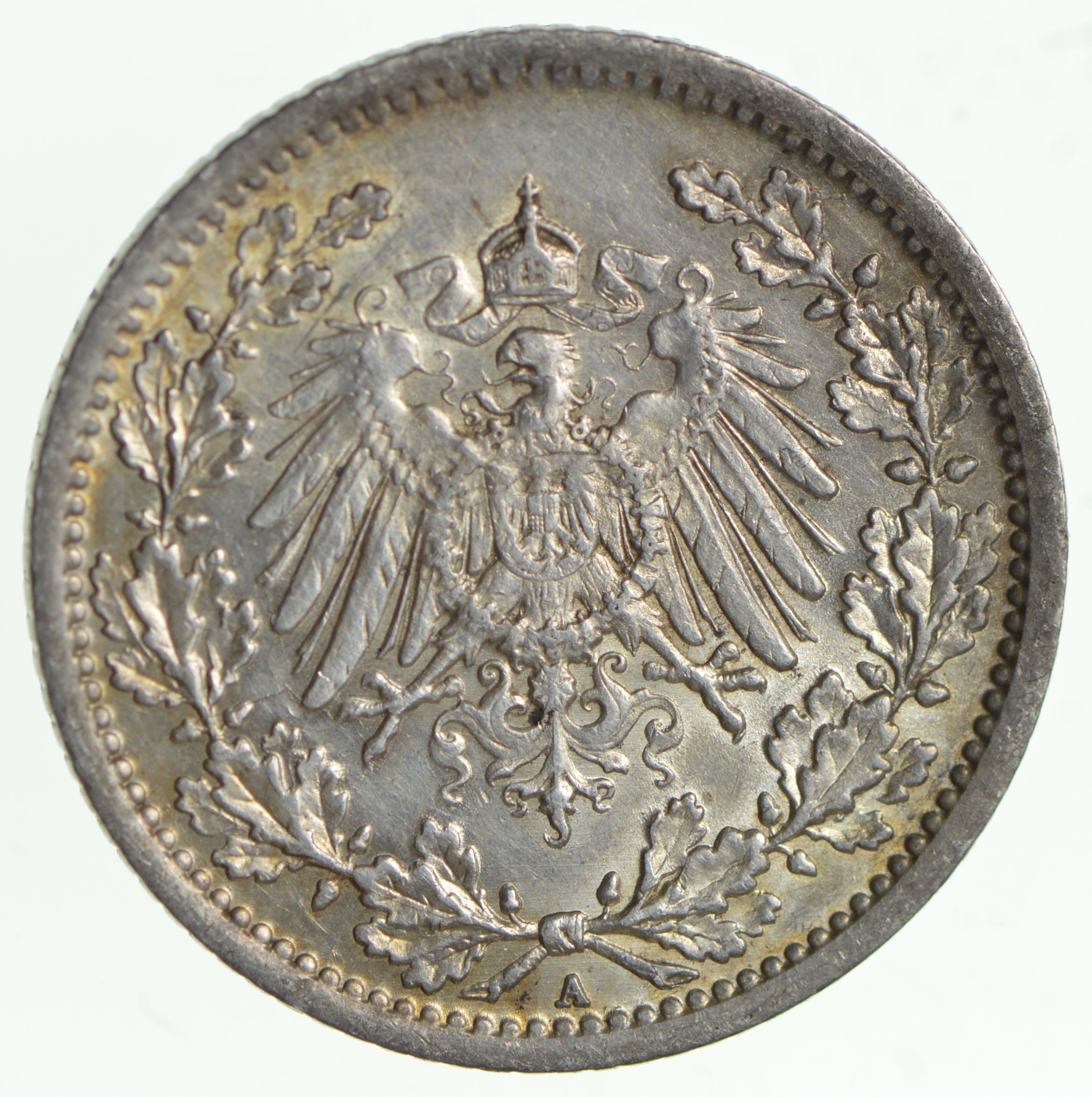 SILVER - 1907 Germany 1/2 Mark - World Silver Coin | Property Room