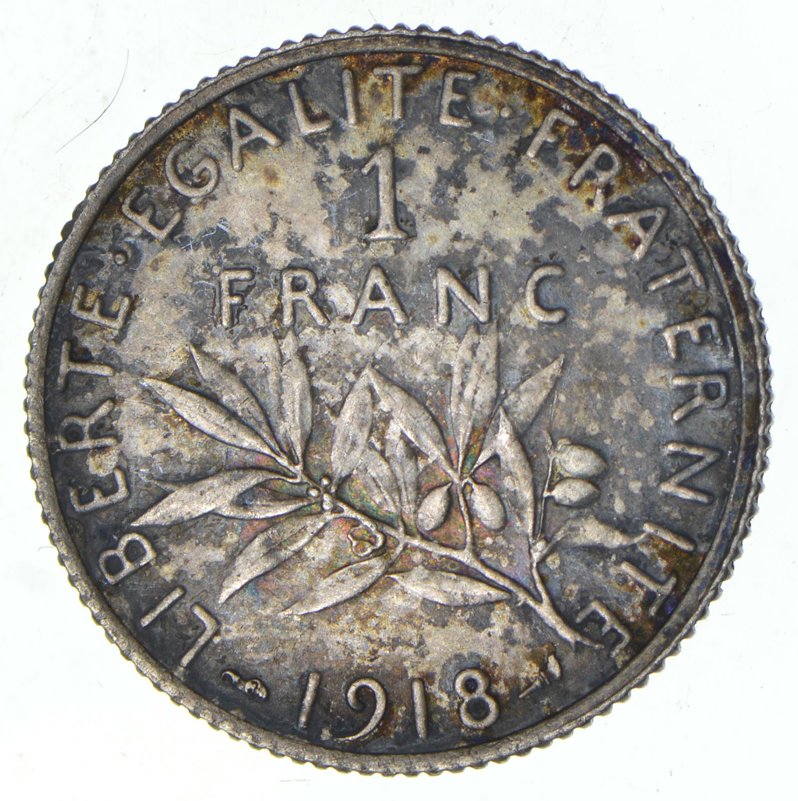 SILVER - 1918 France 1 Franc - World Silver Coin | Property Room