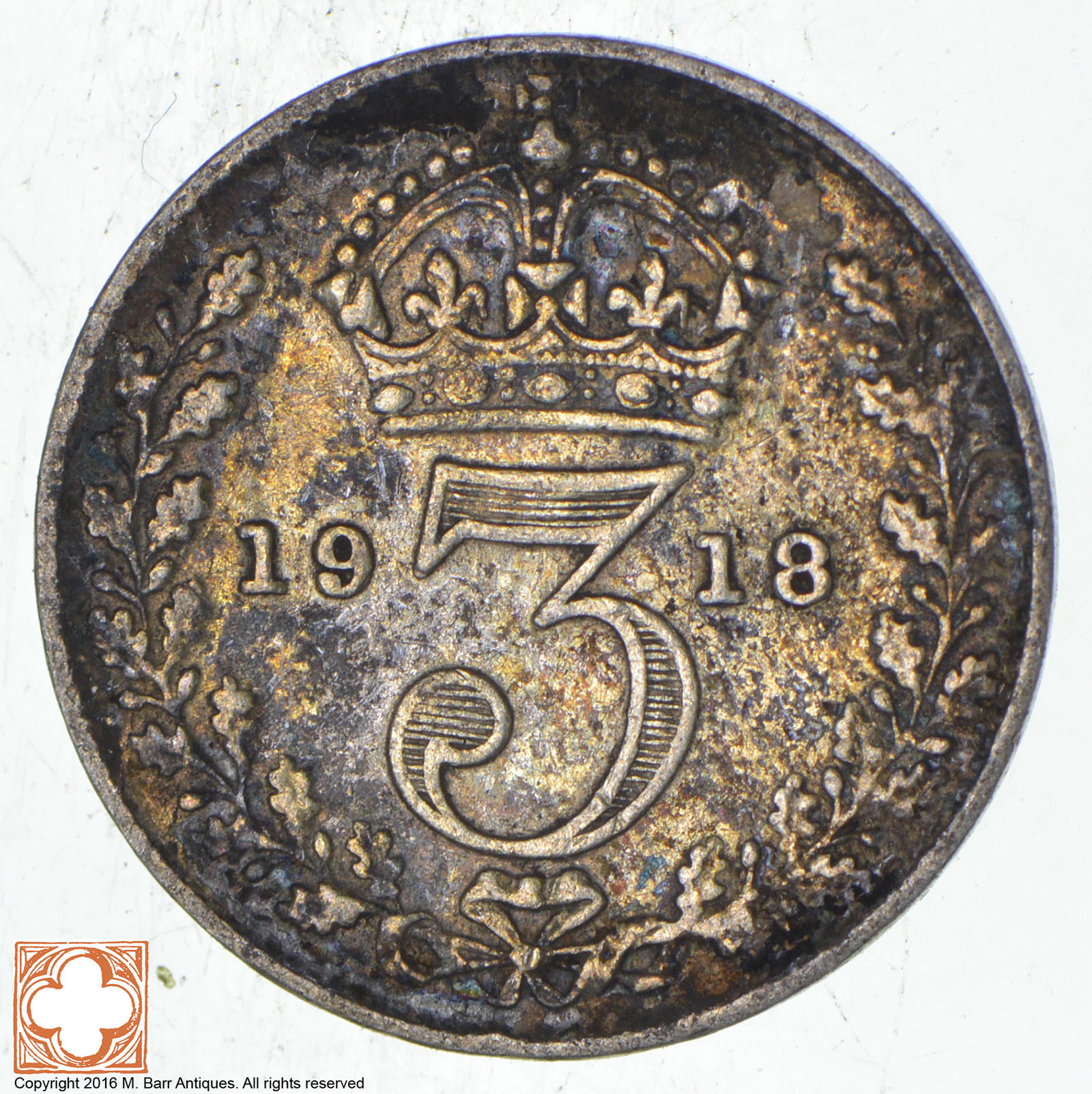 SILVER - 1918 Great Britain 3 Pence - World Silver Coin | Property Room