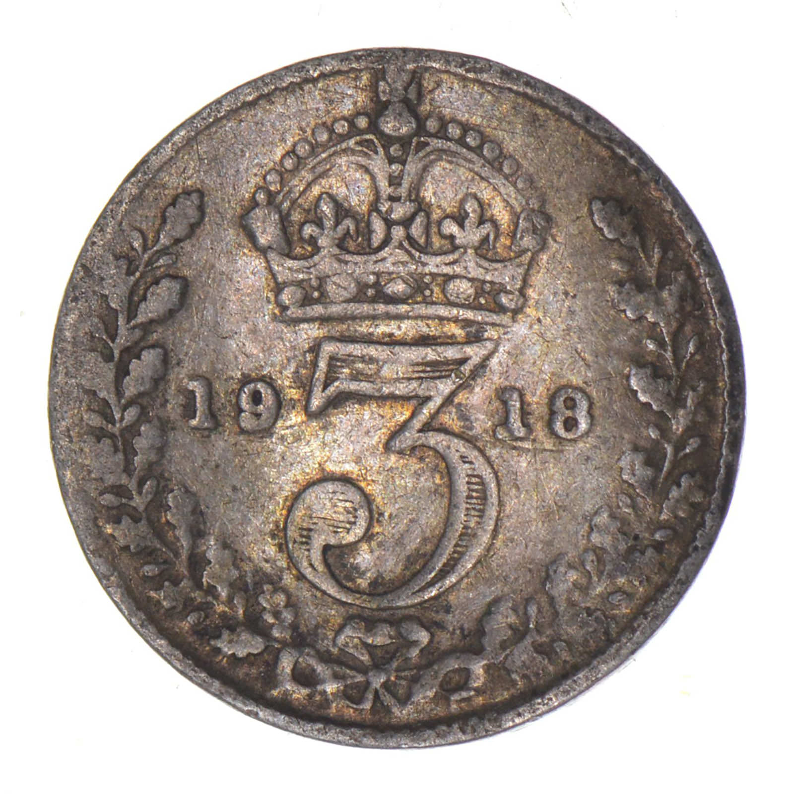 SILVER - 1918 Great Britain 3 Pence - World Silver Coin | Property Room