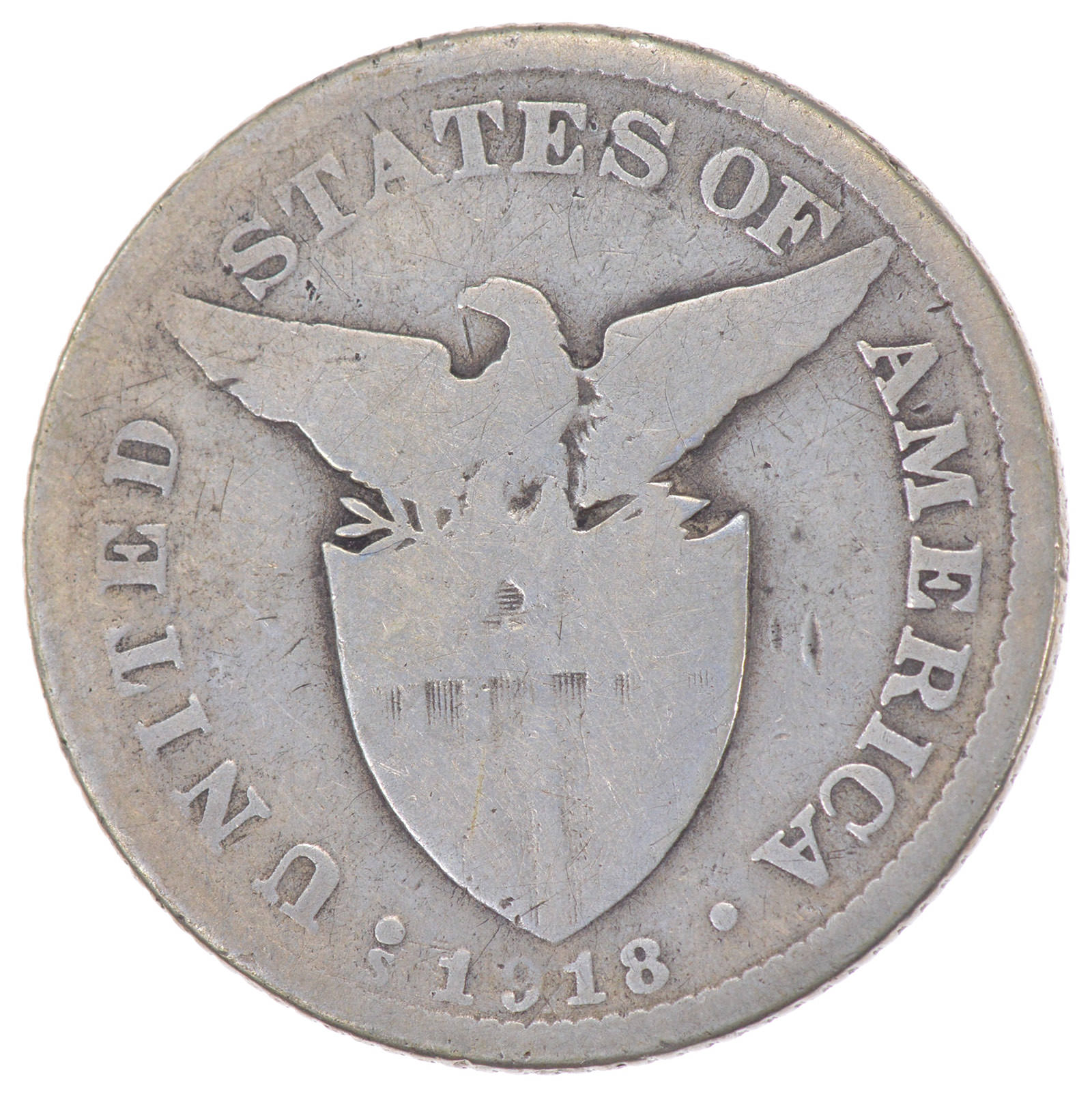 SILVER - 1918 Philippines 50 Centavos - World Silver Coin 9.3 Grams ...