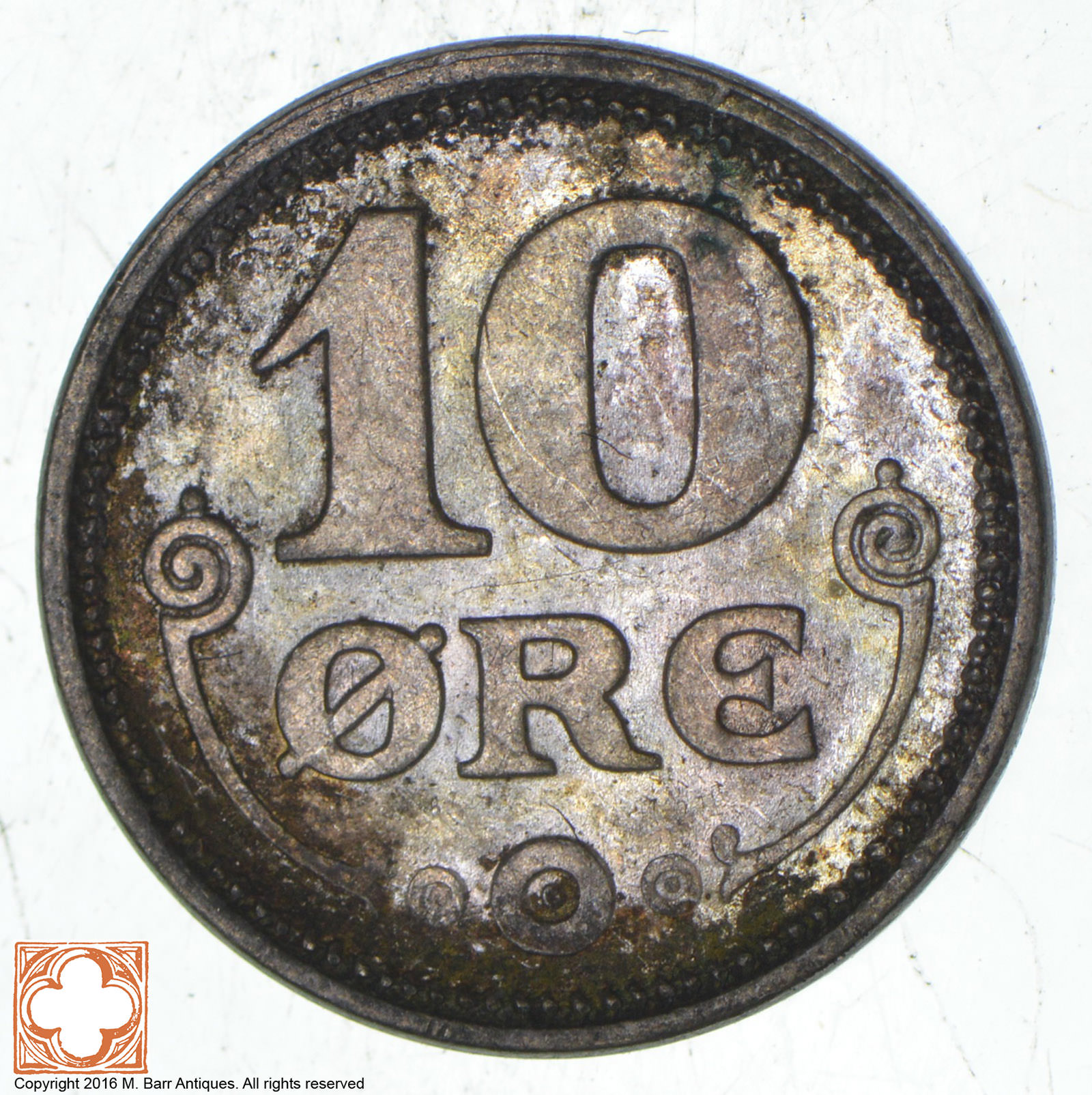 SILVER - 1919 Denmark 10 Ore - World Silver Coin | Property Room