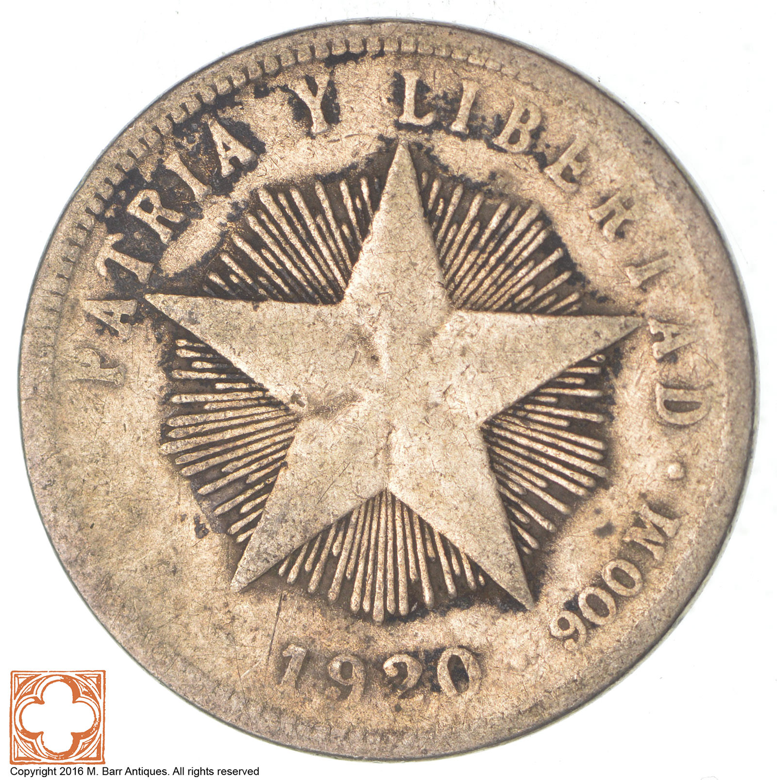 SILVER - 1920 Cuba 20 Centavos - World Silver Coin 4.9 Grams ...