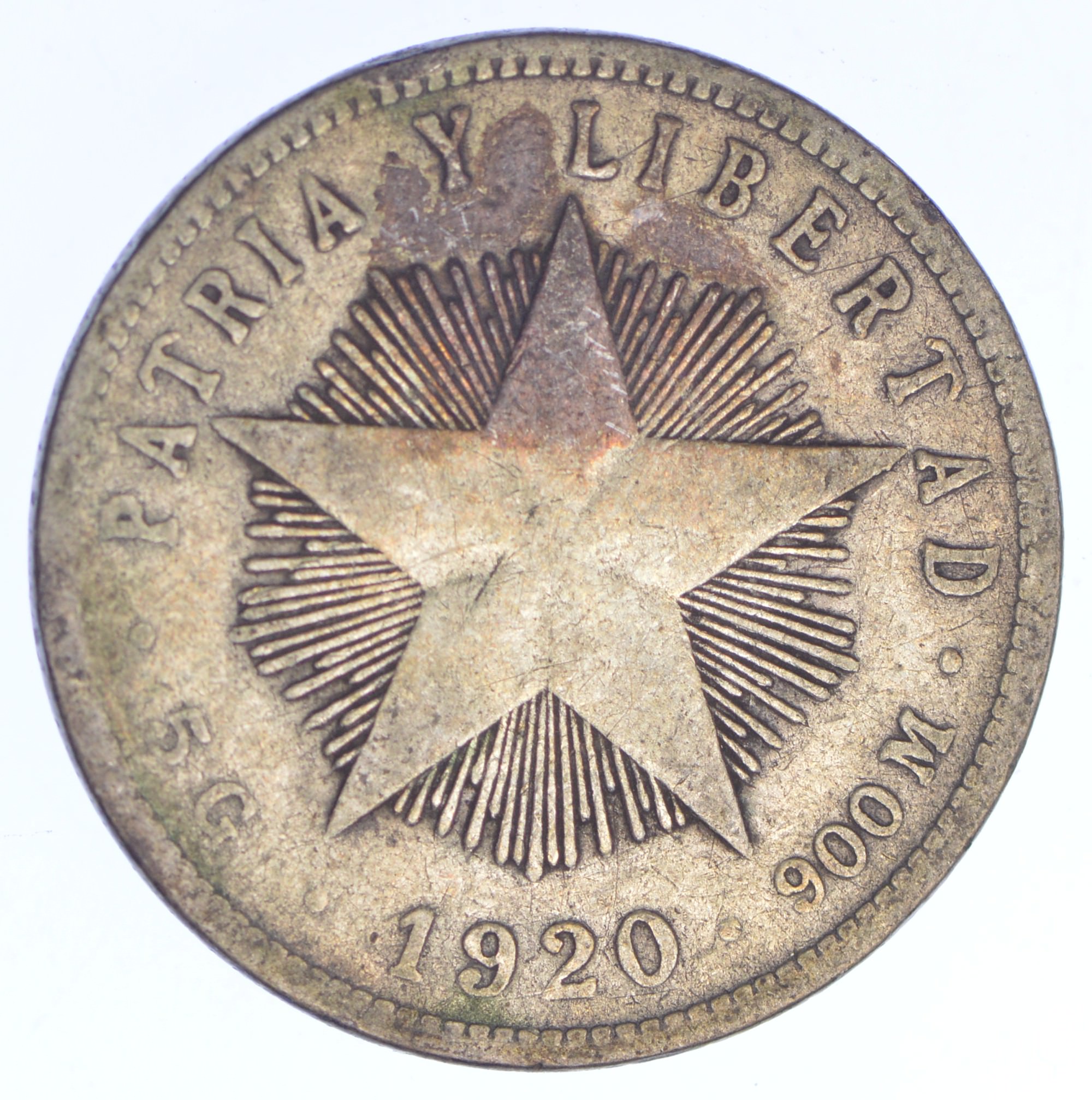 SILVER - 1920 Cuba 20 Centavos - World Silver Coin 4.9 Grams ...