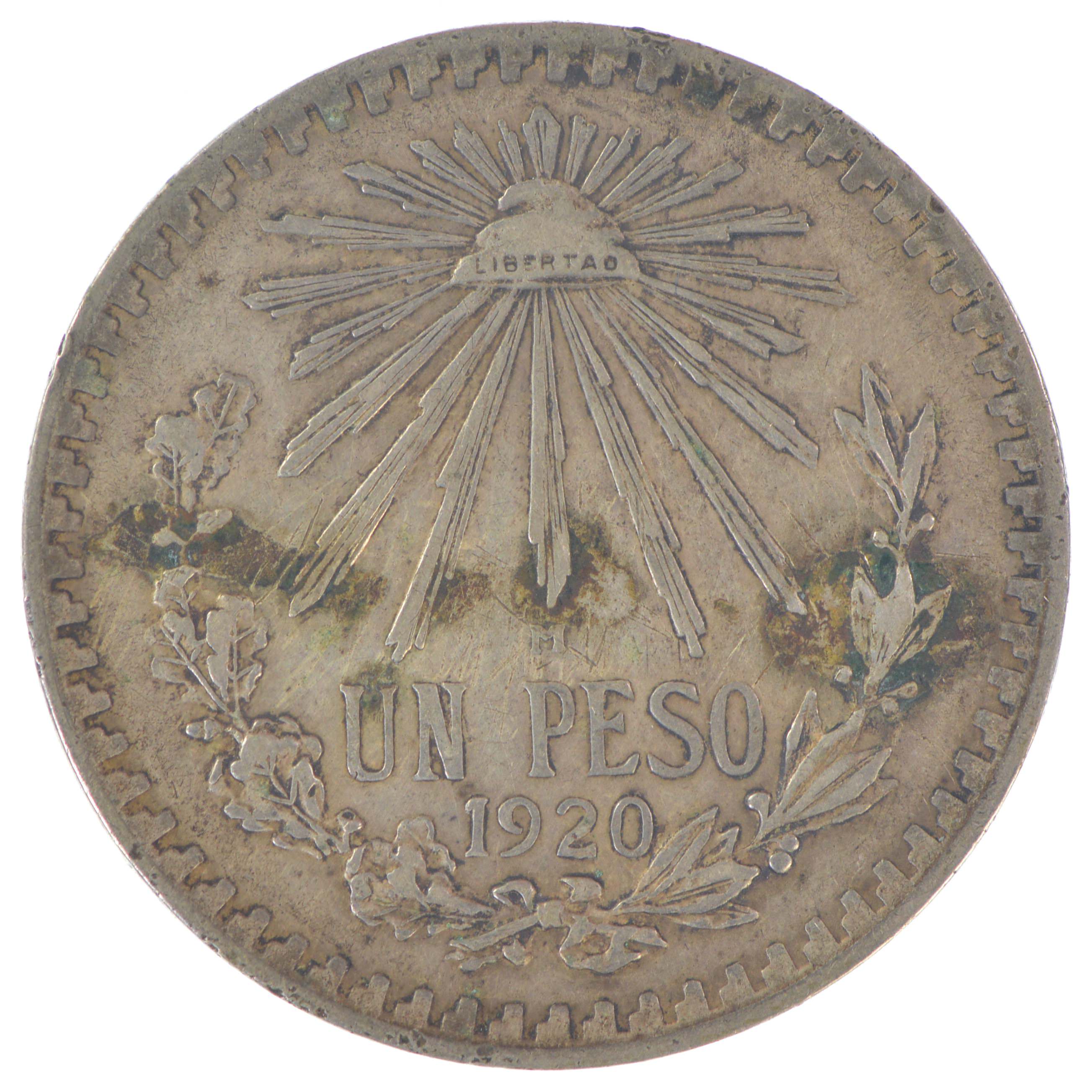 Silver - 1920 Mexico 1 Peso - World Silver Coin 16.5 Grams! | Property Room