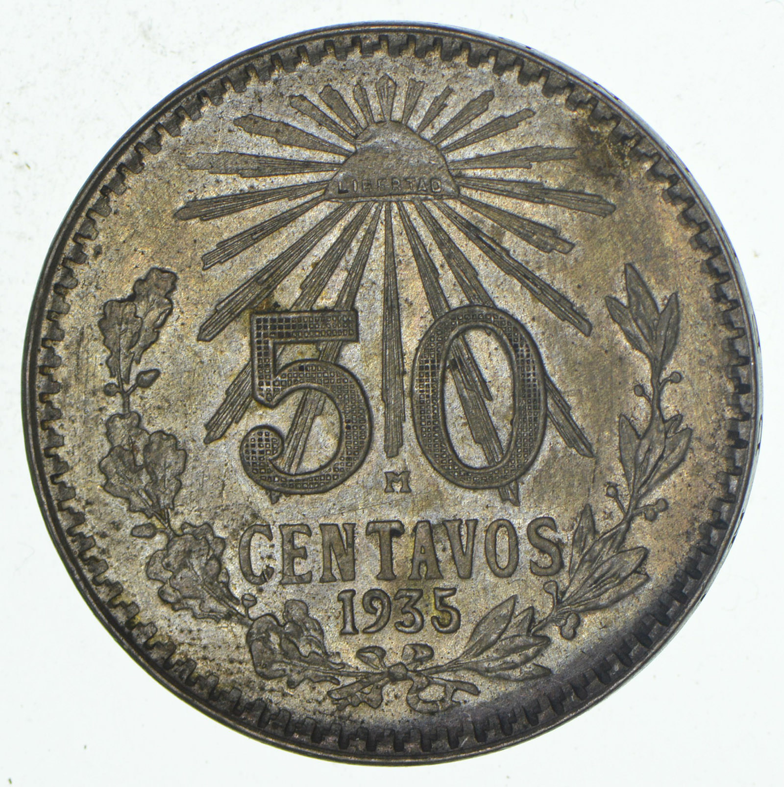 SILVER 1935 Mexico 50 Centavos World Silver Coin 7 9 Grams