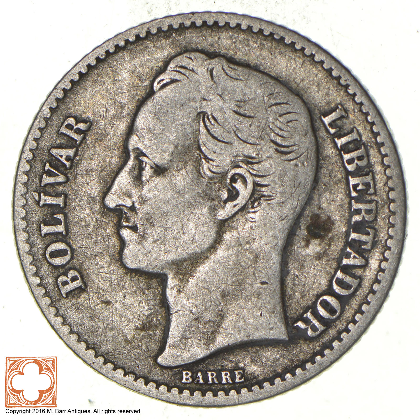 SILVER - 1936 - Venezuela - 1 Bolivar - World Silver Coin | Property Room