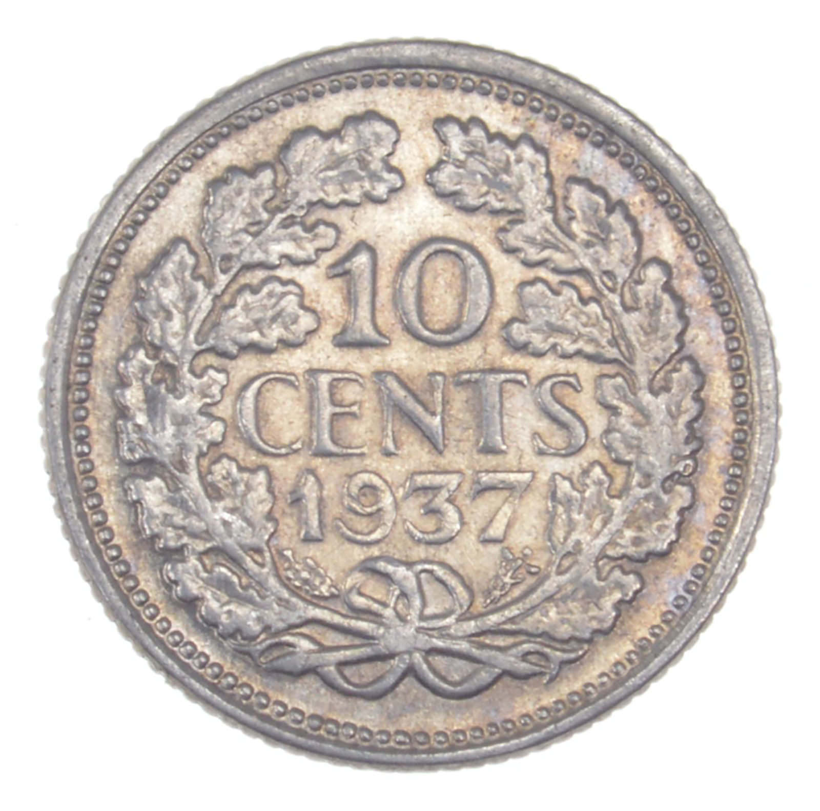 SILVER - 1937 Netherlands 10 Cents - World Silver Coin | Property Room