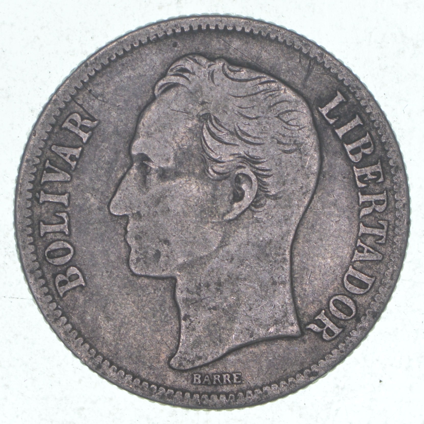 SILVER - 1945 Venezuela 1 Bolivar - World Silver Coin 4.8 Grams ...