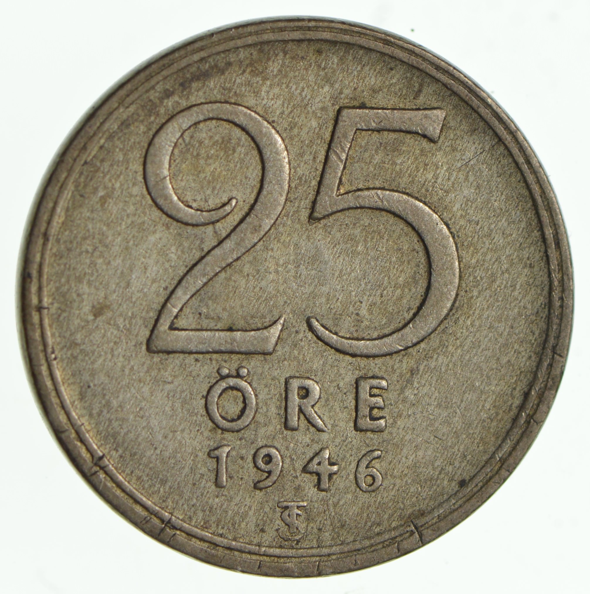 SILVER - 1946 Sweden 25 Ore - World Silver Coin | Property Room
