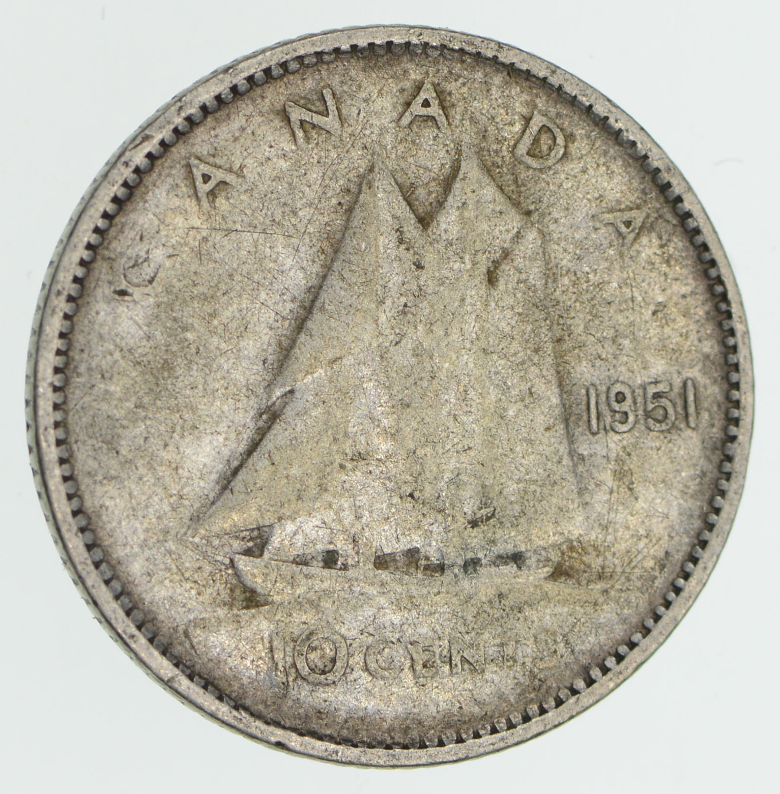 SILVER - 1951 Canada 10 Cents - World Silver Coin | Property Room