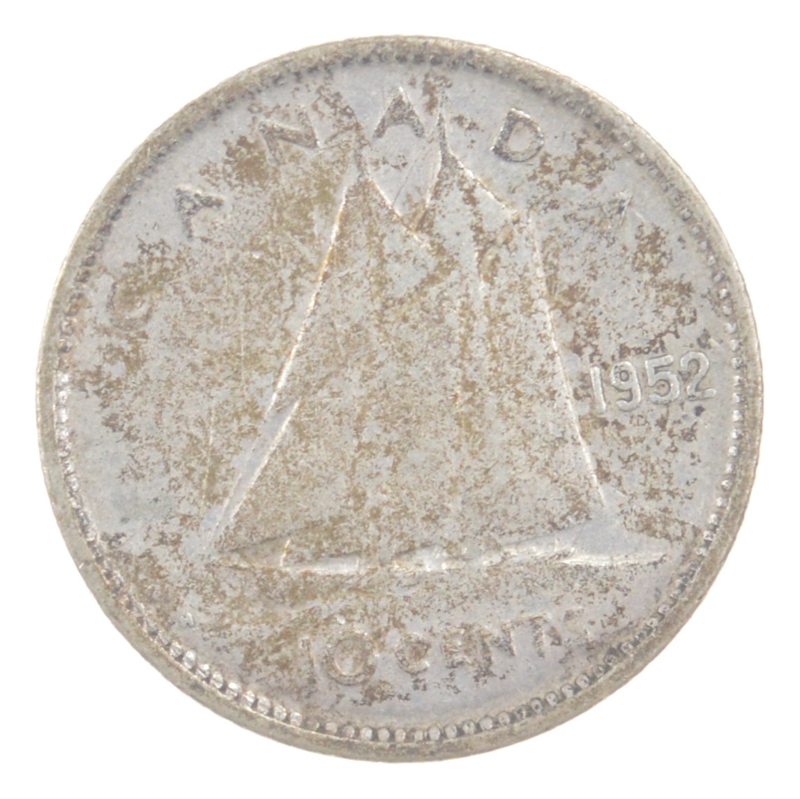 SILVER - 1952 Canada 10 Cents - World Silver Coin | Property Room