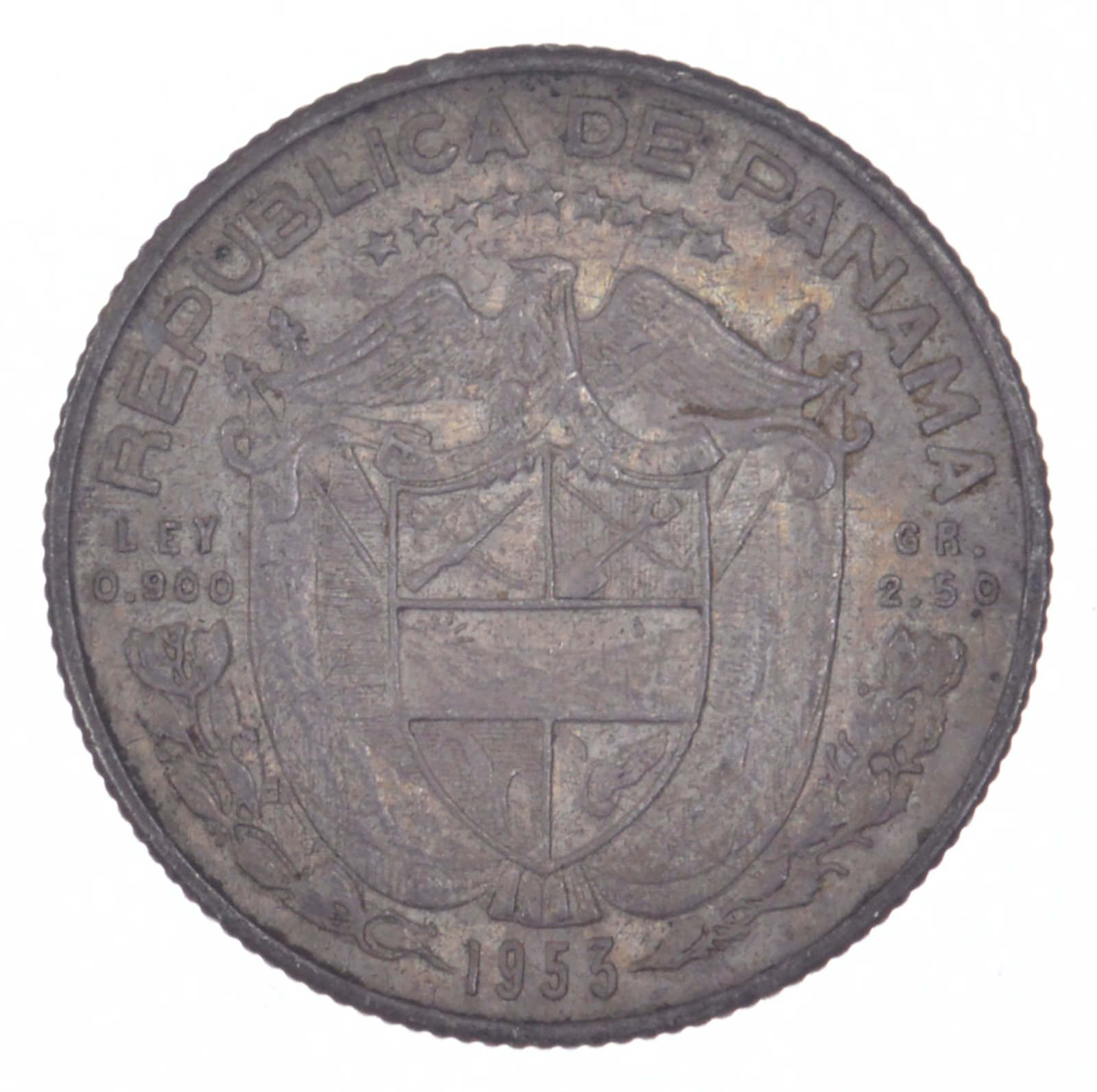 SILVER - 1953 Panama 1/10 Balboa - World Silver Coin | Property Room