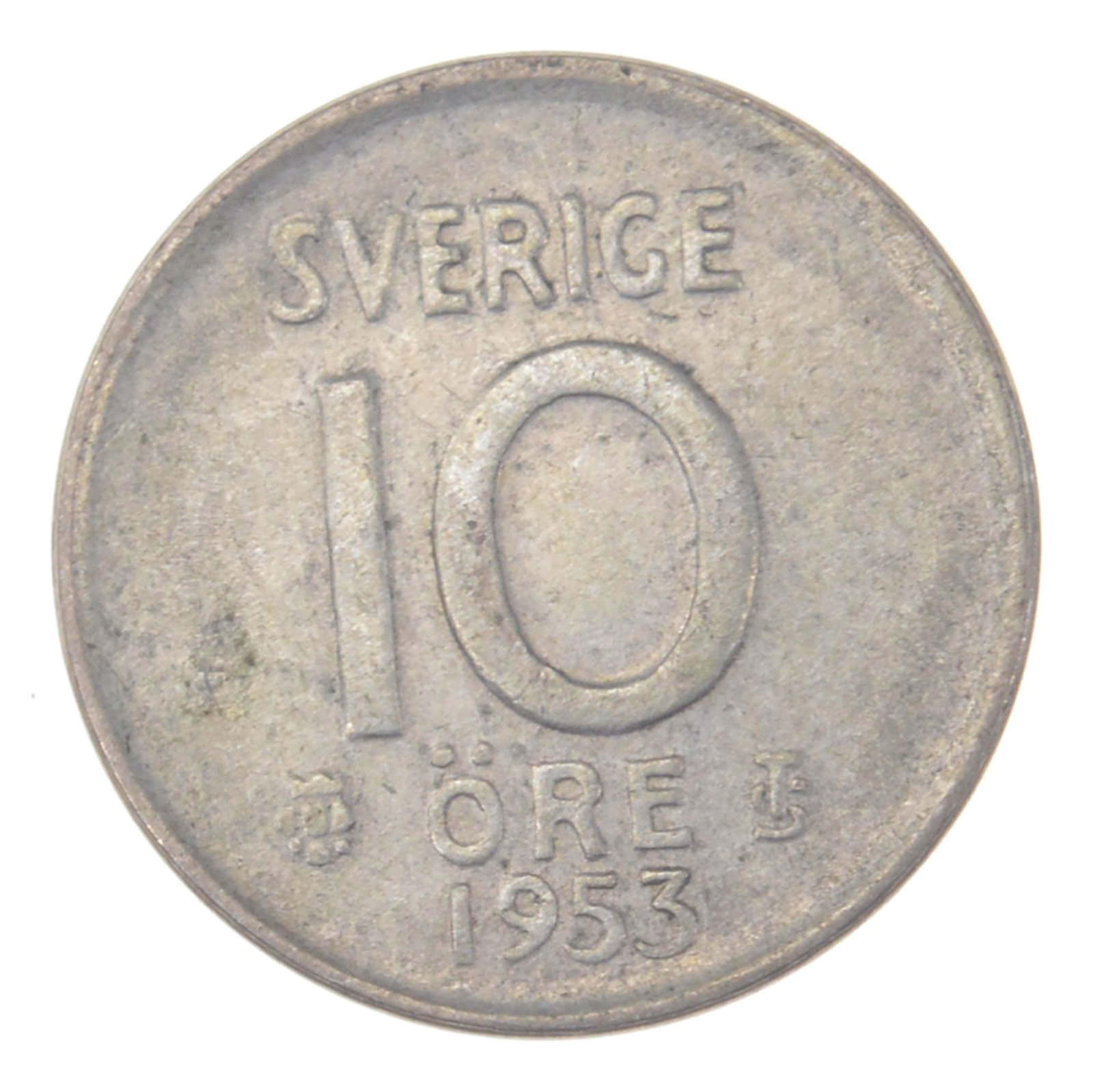 SILVER - 1953 Sweden 10 Ore - World Silver Coin | Property Room