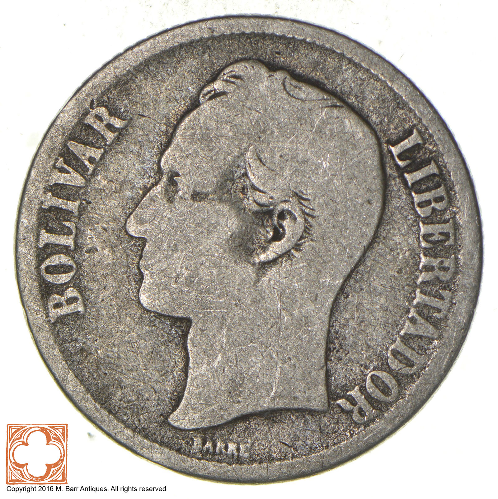 SILVER - 1954 - Venezuela - 1 Bolivar - World Silver Coin | Property Room