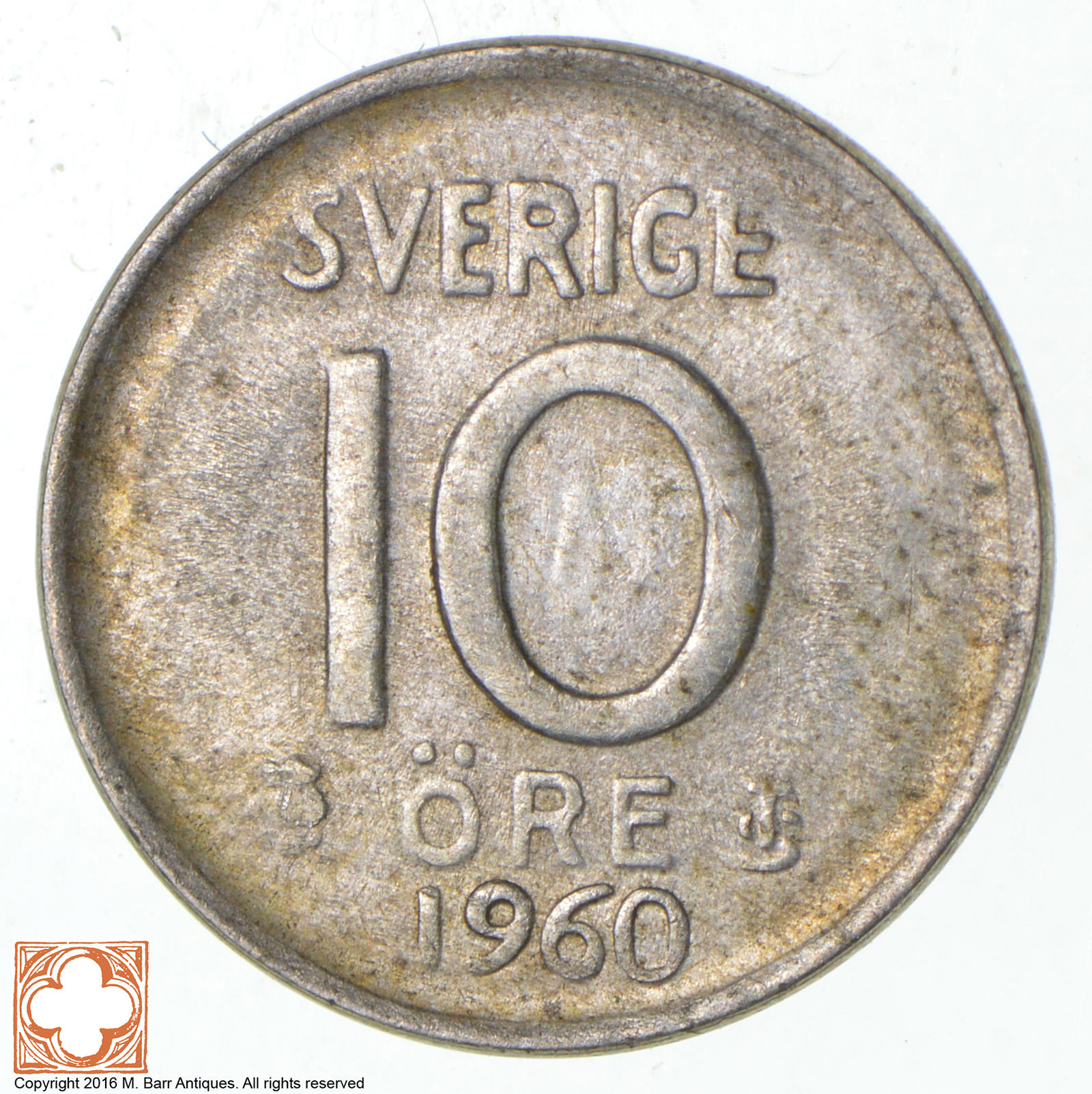 SILVER - 1960 Sweden 10 Ore - World Silver Coin | Property Room