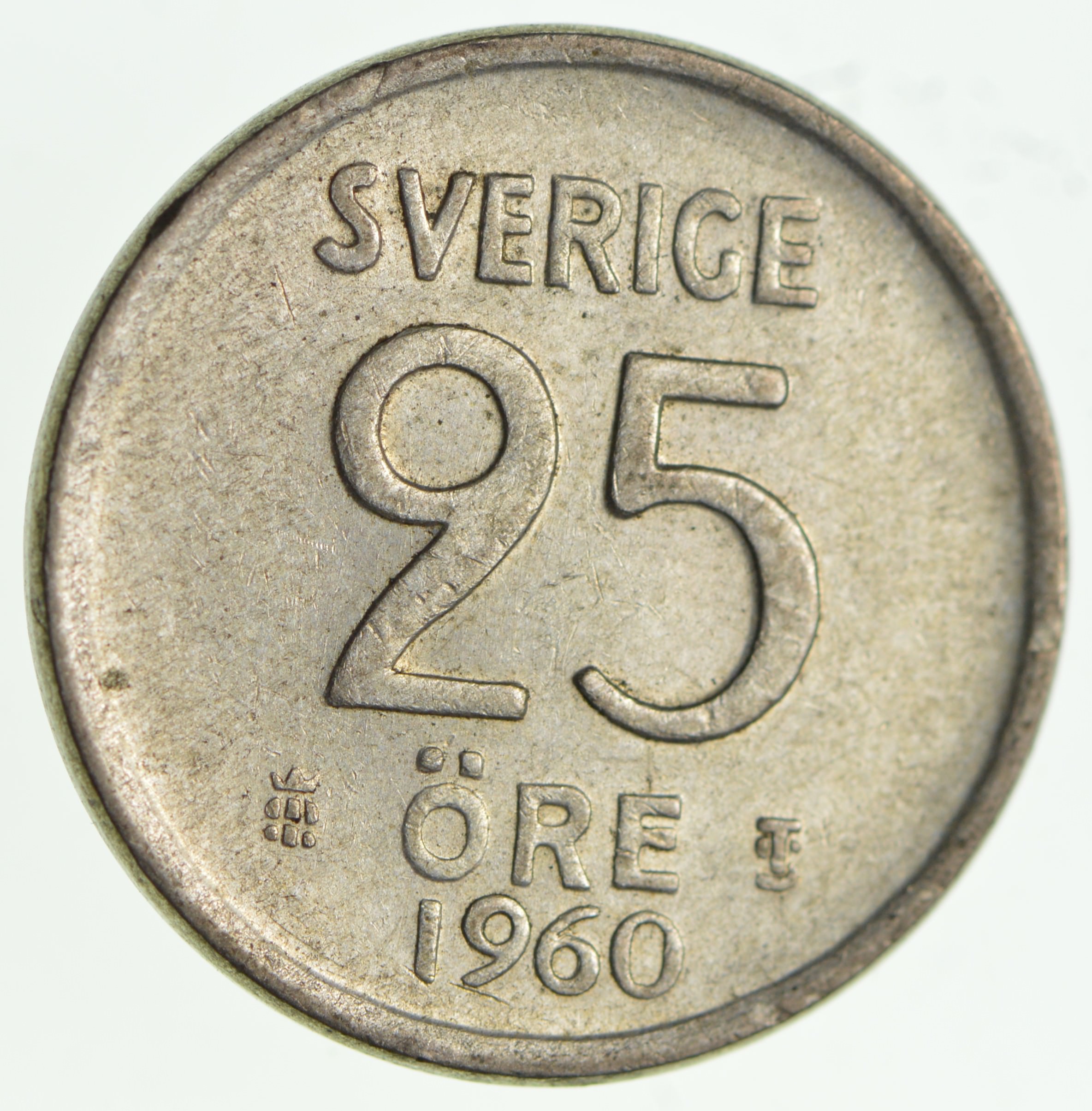 SILVER - 1960 Sweden 25 Ore - World Silver Coin | Property Room
