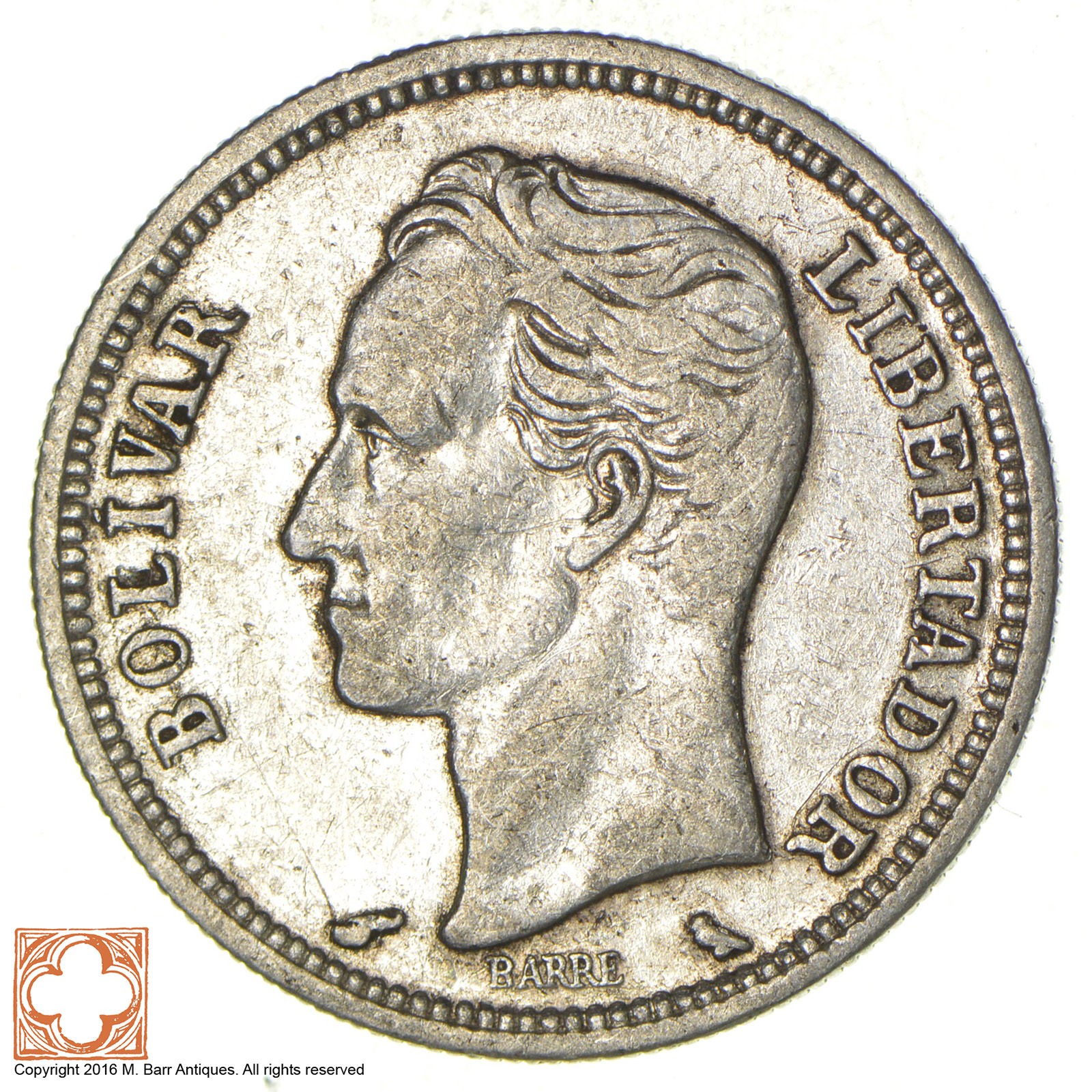 SILVER - 1960 - Venezuela - 1 Bolivar - World Silver Coin | Property Room