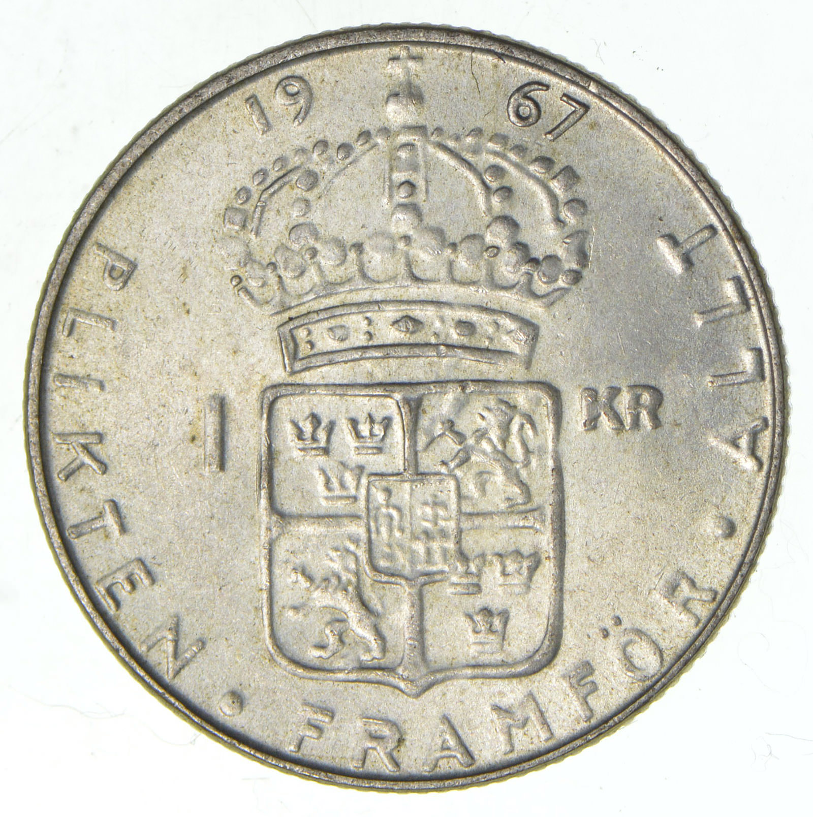 SILVER - 1967 Sweden 1 Krona - World Silver Coin 7.0 Grams | Property Room