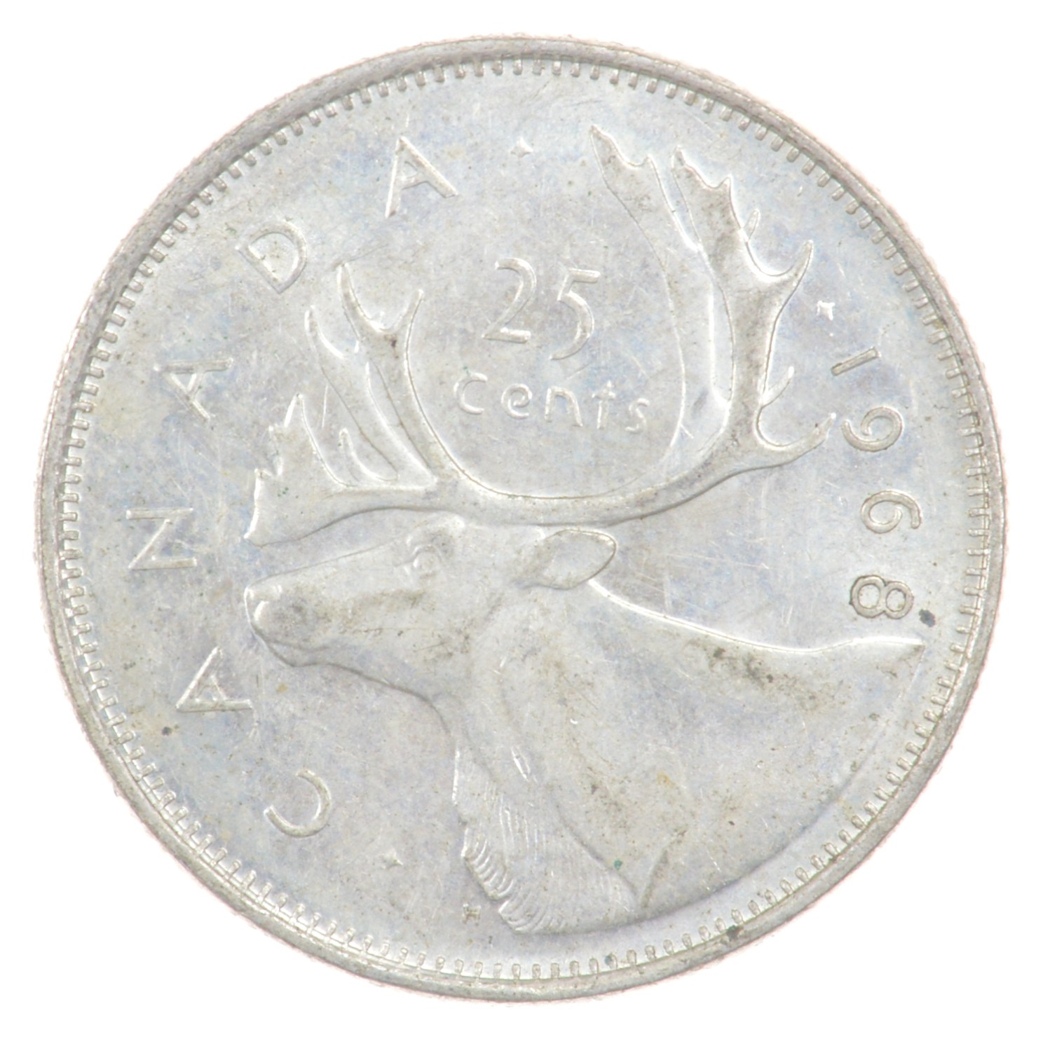 SILVER - 1968 Canada 25 Cents - World Silver Coin 5.9 Grams | Property Room