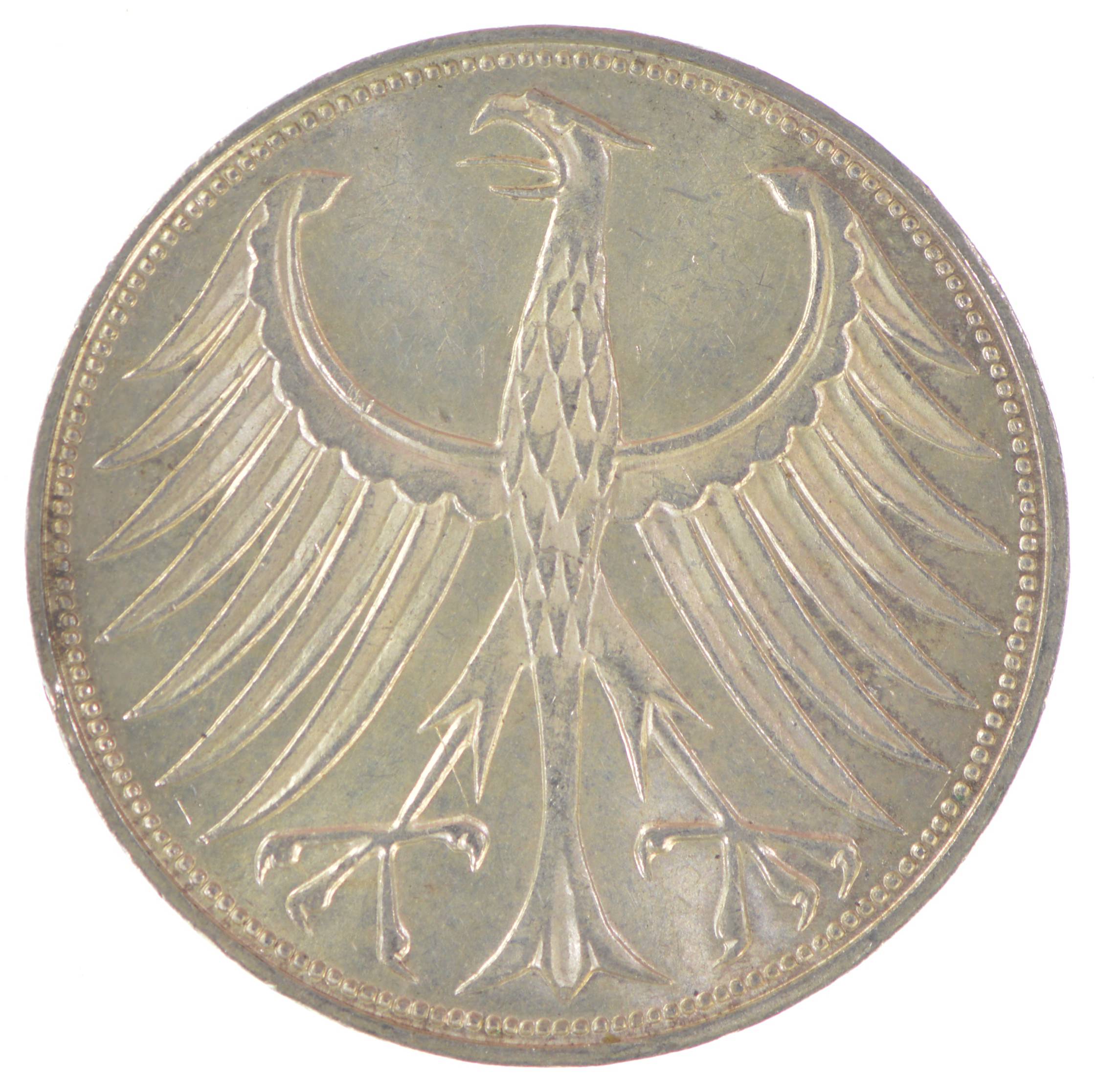 SILVER - 1970 Germany 5 Marks - World Coin Silver 11.1 Grams ...