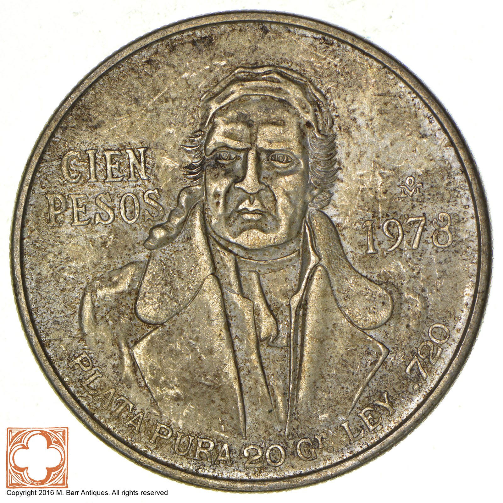 SILVER 1978 Mexico 100 Pesos 27 8 Grams World Silver Coin SILVER 1978 Mexico 100 Pesos 27 8 Grams World Silver Coin