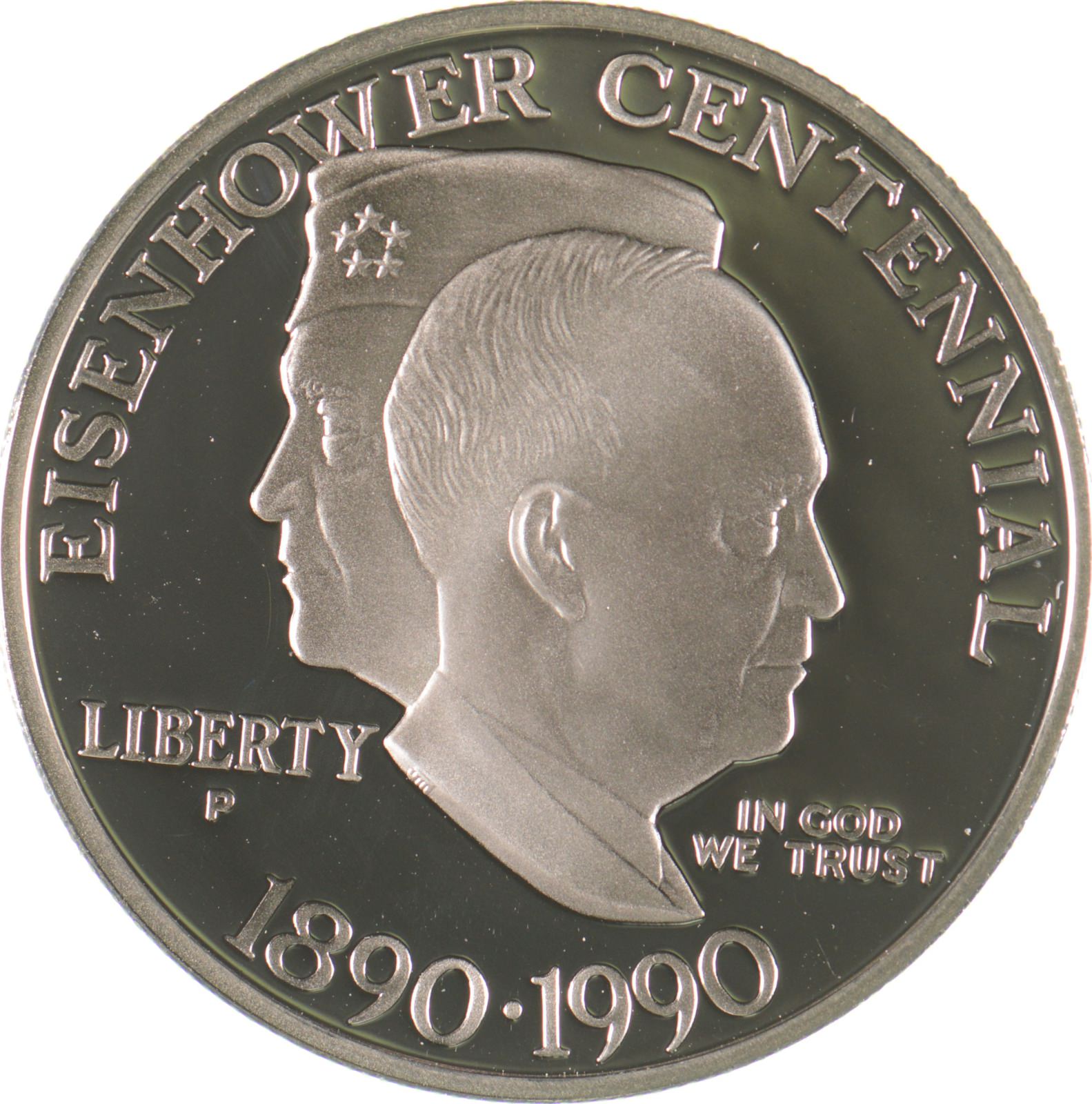 SILVER 1990-P Eisenhower Centennial Commemorative US Silver Dollar - 90 ...