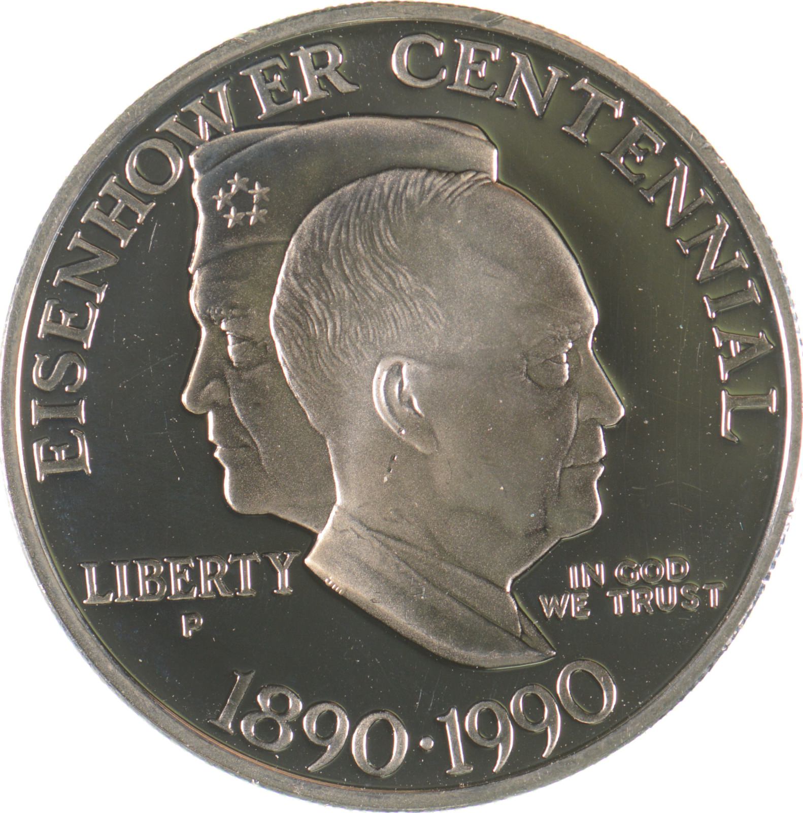 SILVER 1990-P Eisenhower Centennial Commemorative US Silver Dollar - 90% Silver - Collectible ...