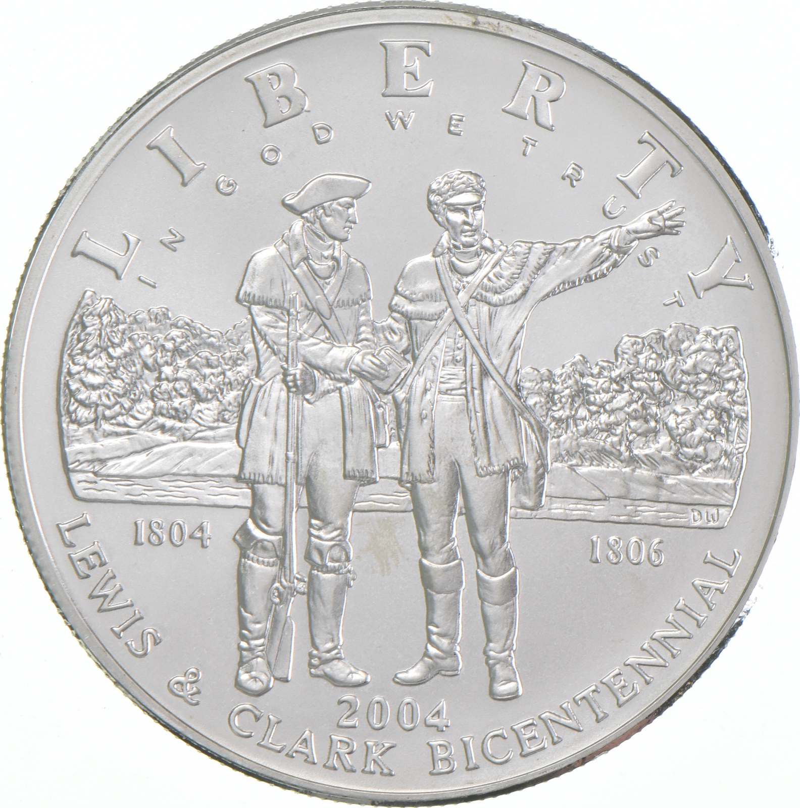 SILVER 2004-P Lewis & Clark Bicentennial Commemorative US Silver Dollar ...