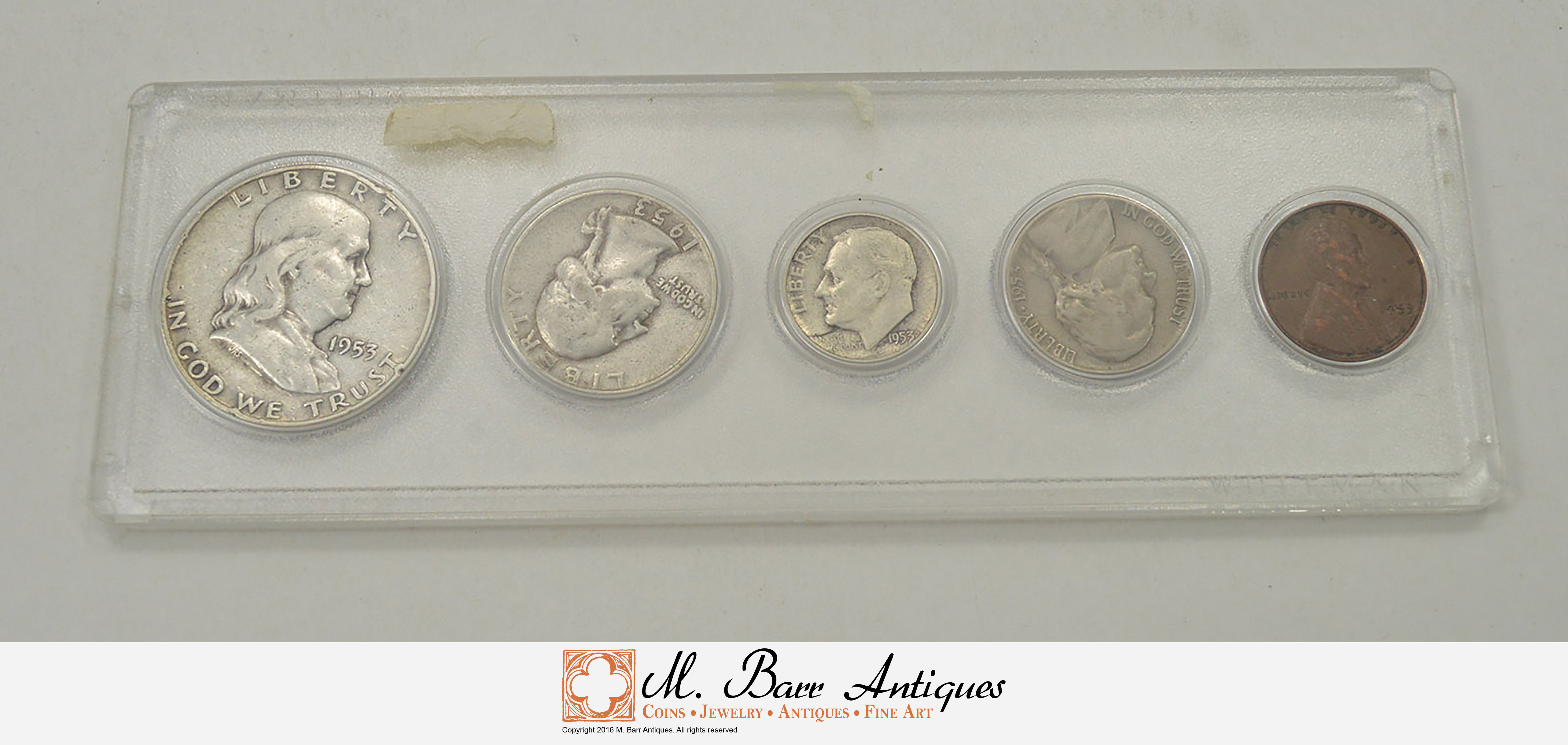 SILVER Coin Set (5) Assorted 1953 US Coins Set**** Historic US ...