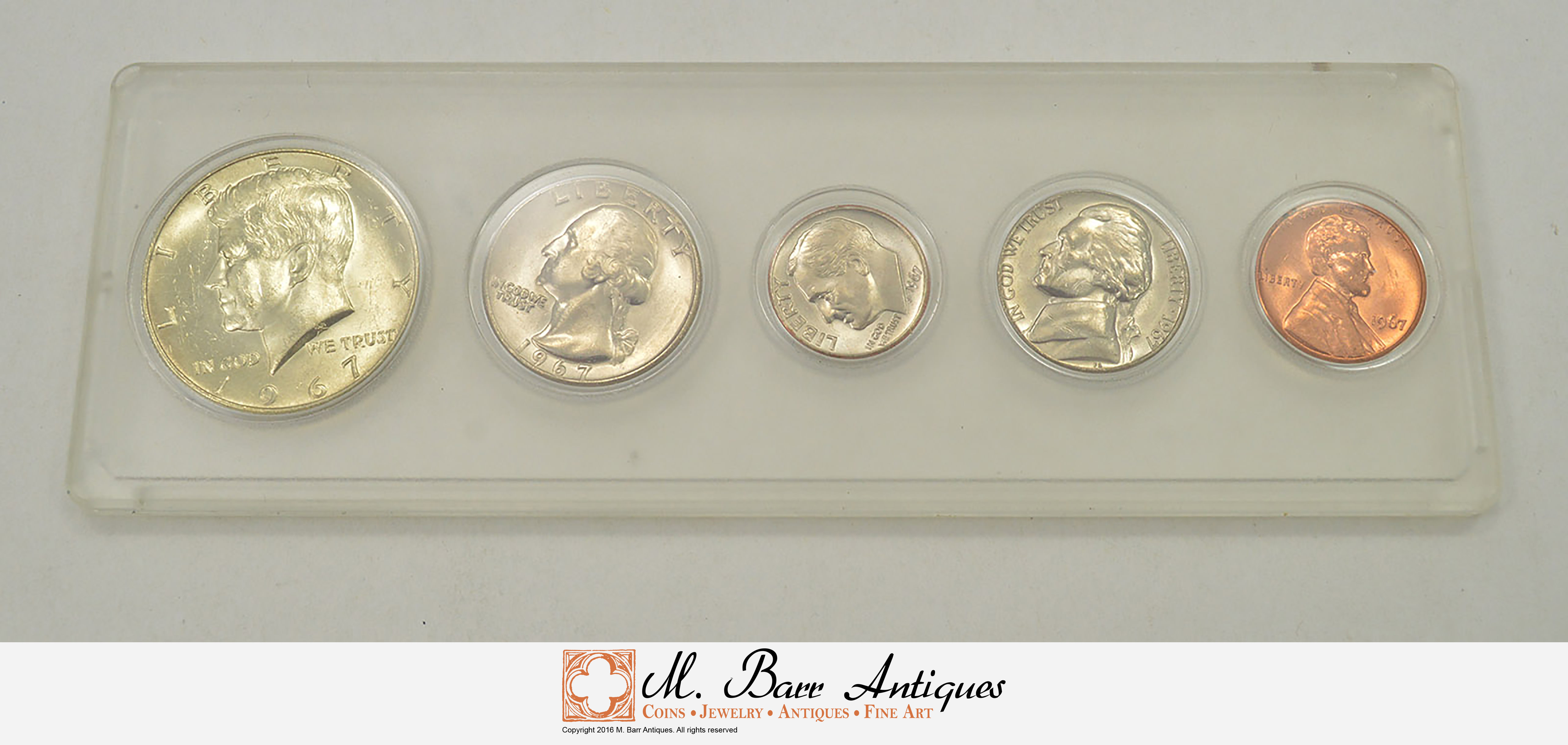 SILVER Coin Set (5) Assorted 1967 US Coin Set**** Historic US ...