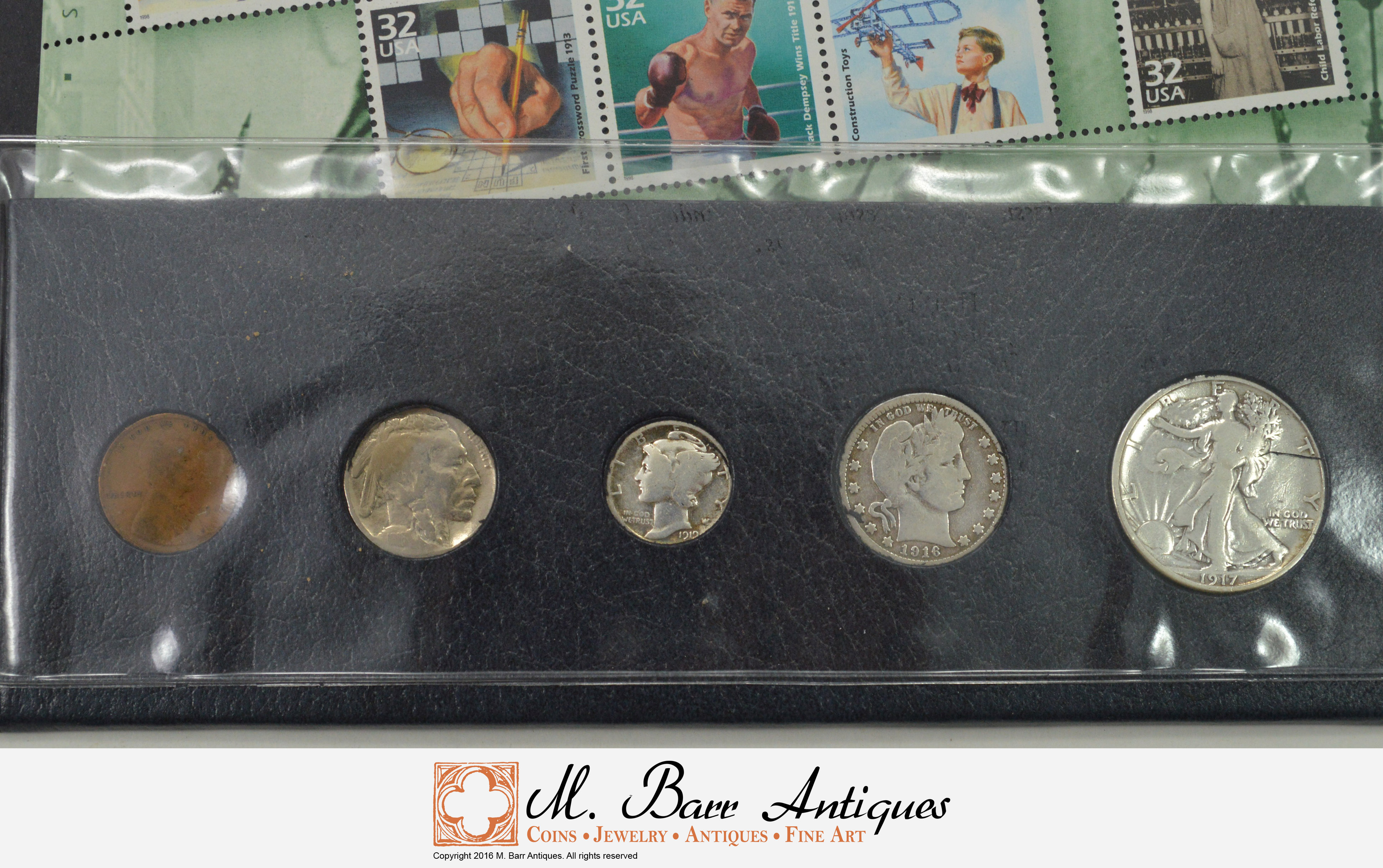 SILVER Coin Set A Century of United States Coins & Stamps - The 1910's ...
