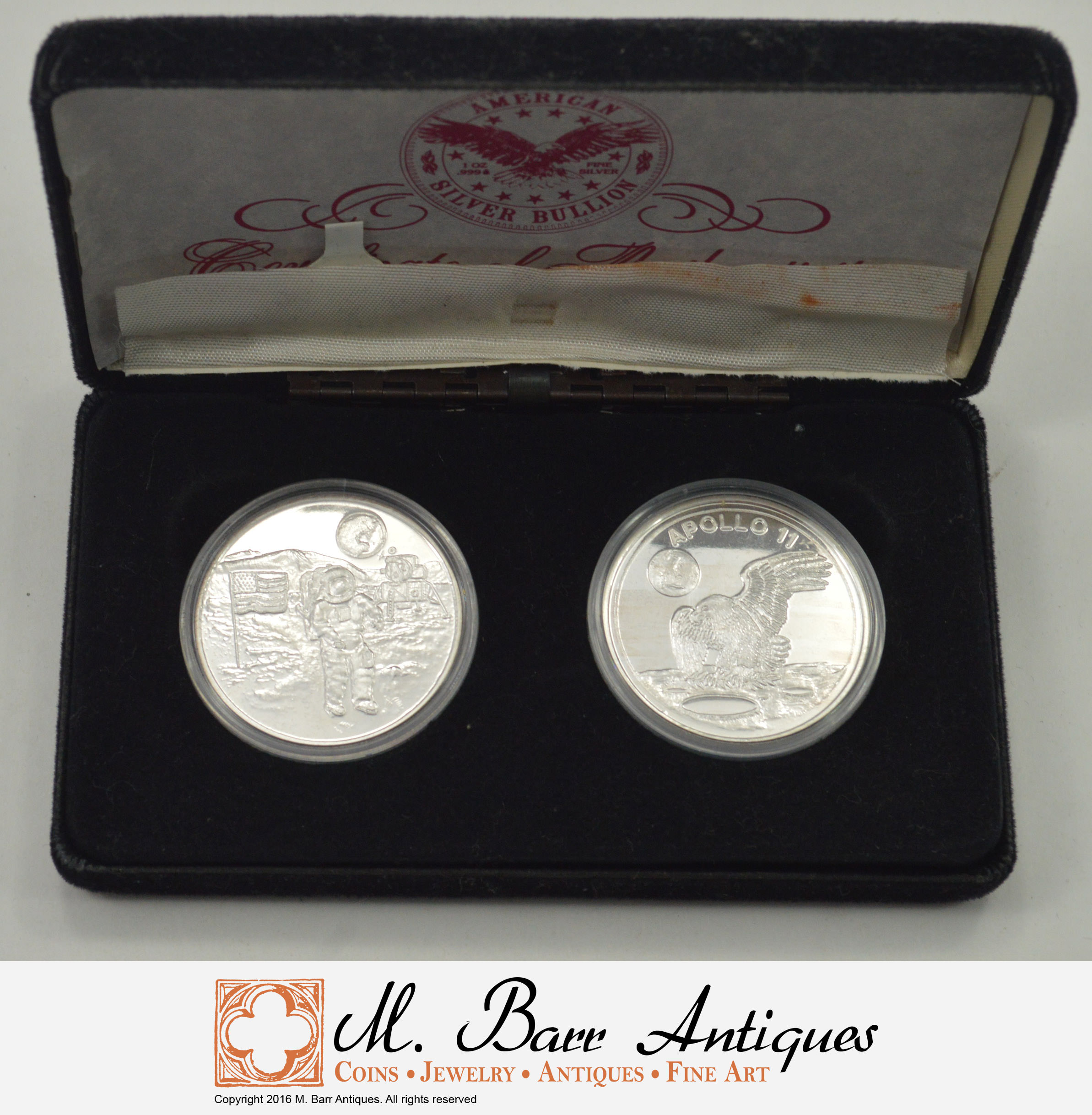 SILVER Coin Set Apollo 11 American Silver Bullion**** Historic US ...