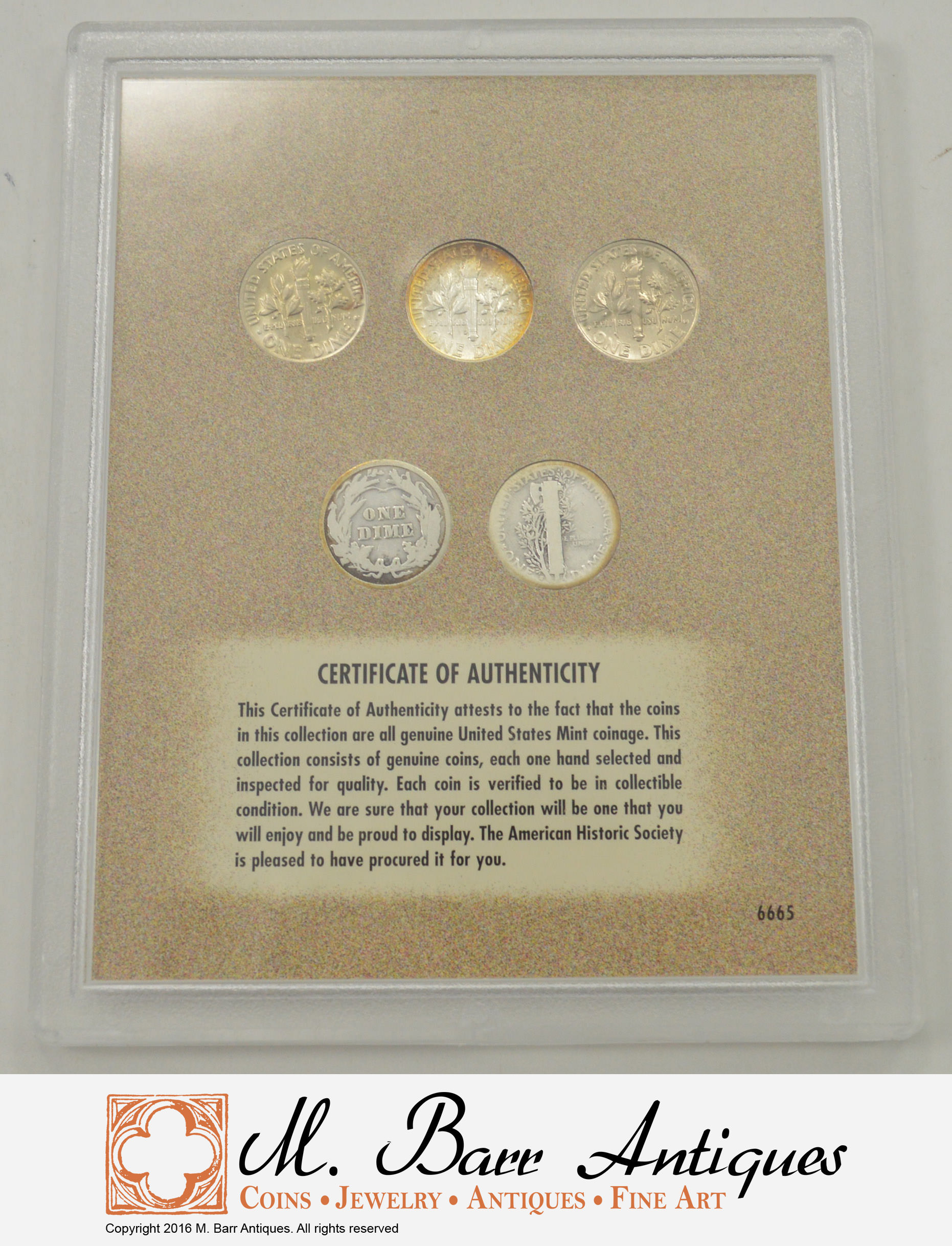 SILVER Coin Set Changing US Dime Collection**** Historic US Collection ...