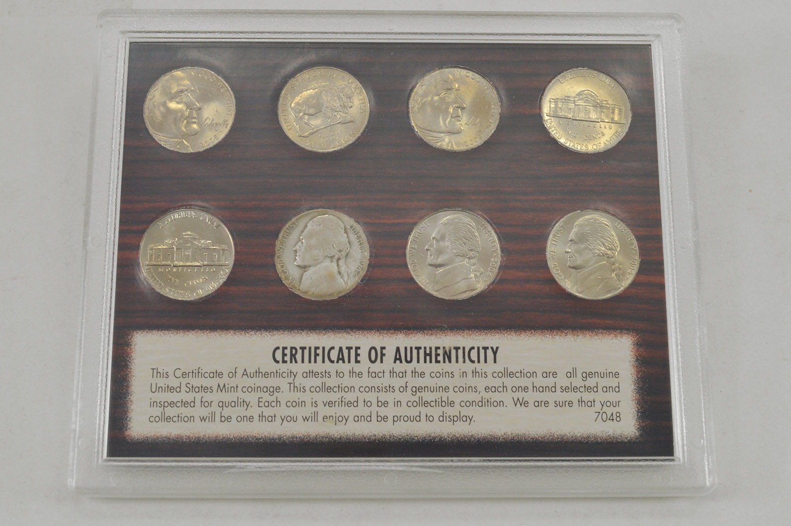 SILVER Coin Set Complete Jefferson Nickel Design Collection Historic US ...