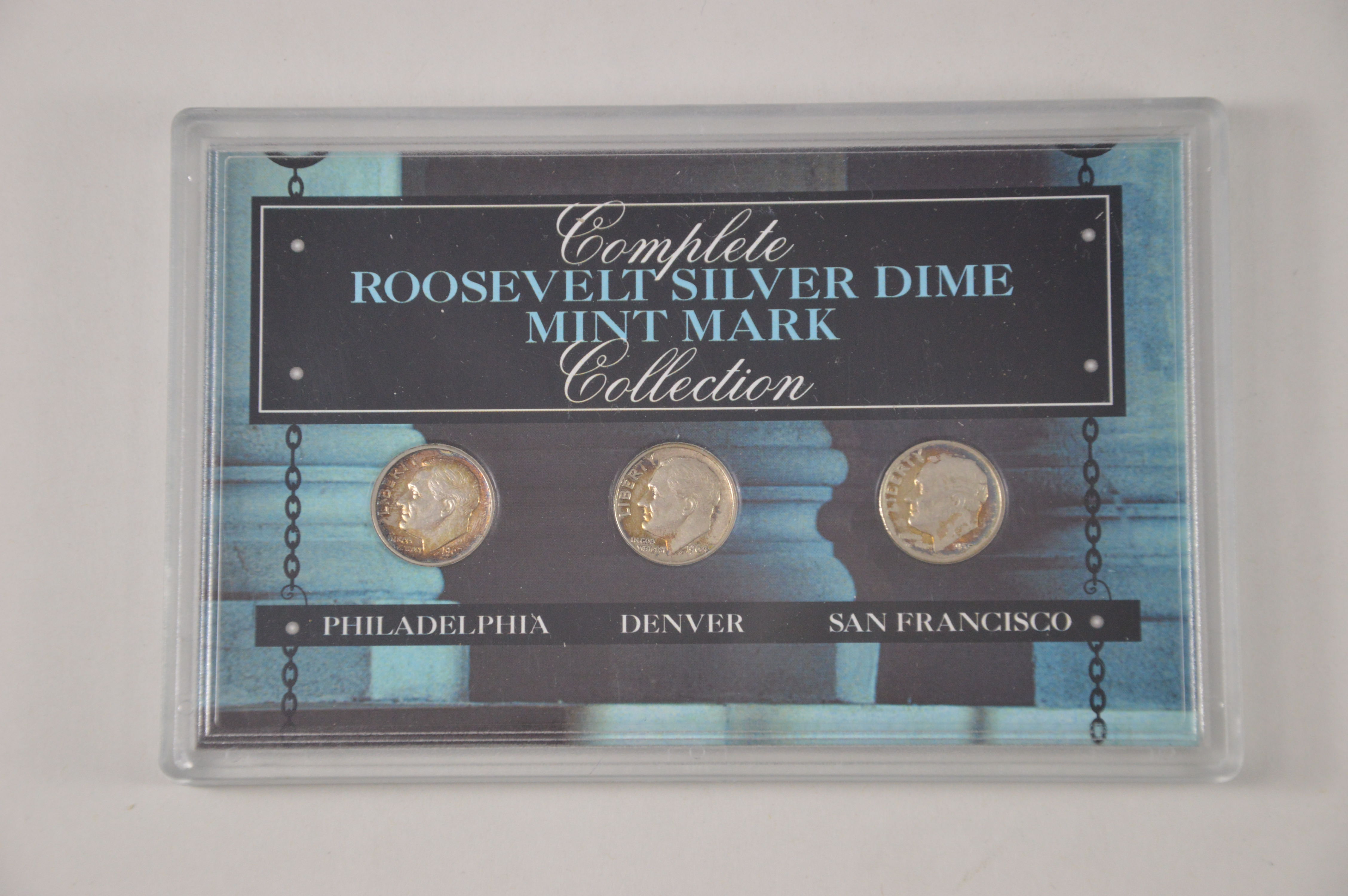 SILVER Coin Set Complete Roosevelt Silver Dime Mint Mark Collection ...