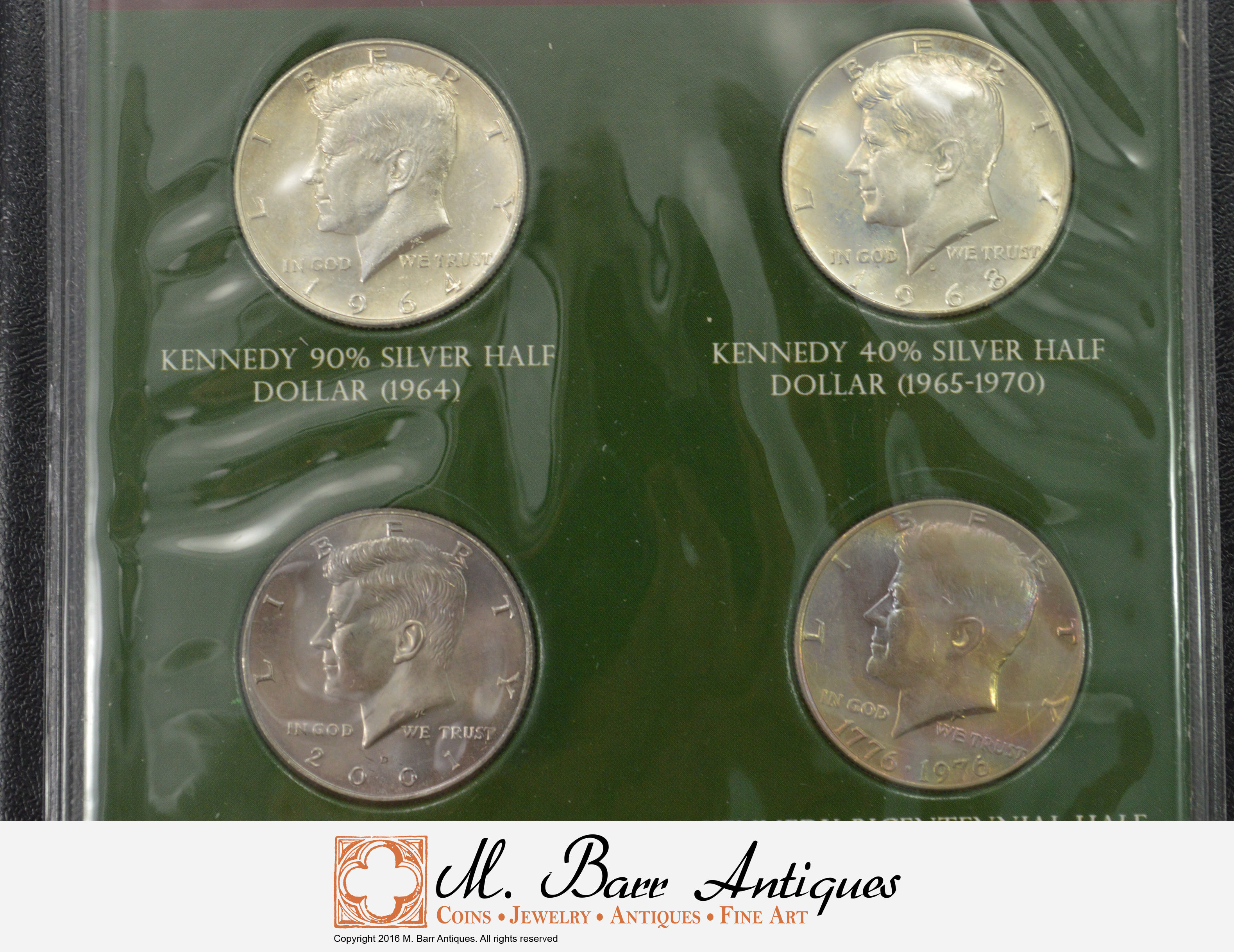 SILVER Coin Set Great Americans Coins & Stamps - John F. Kennedy ...