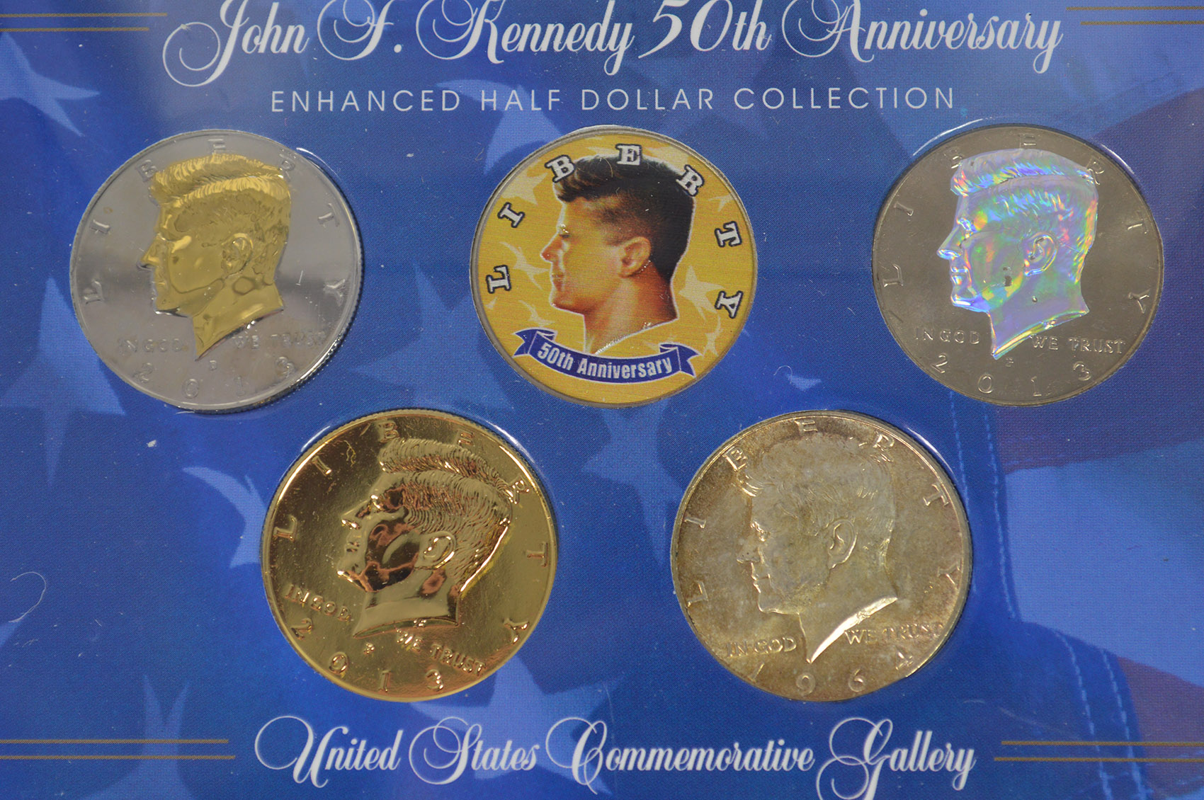 SILVER Coin Set John F. Kennedy 50th Anniversary Enhanced Half Dollar ...