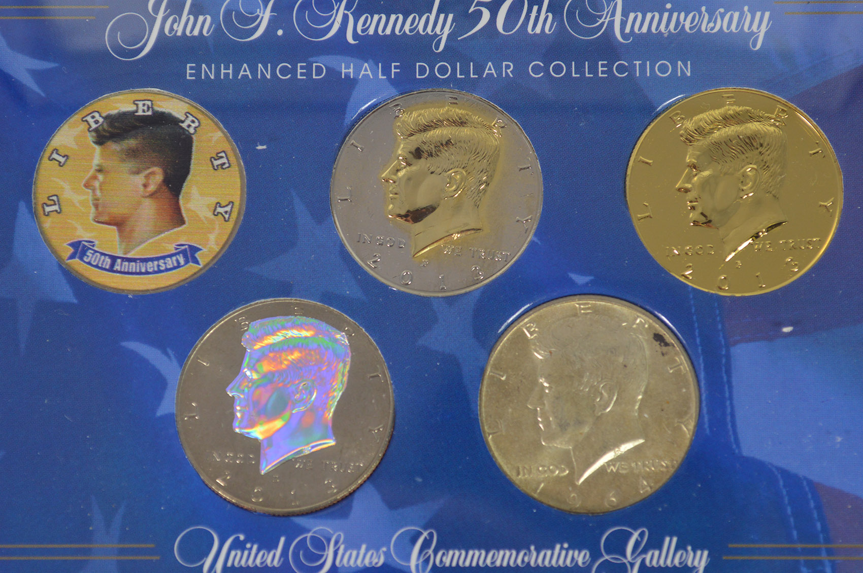 SILVER Coin Set John F. Kennedy 50th Anniversary Enhanced Half Dollar ...