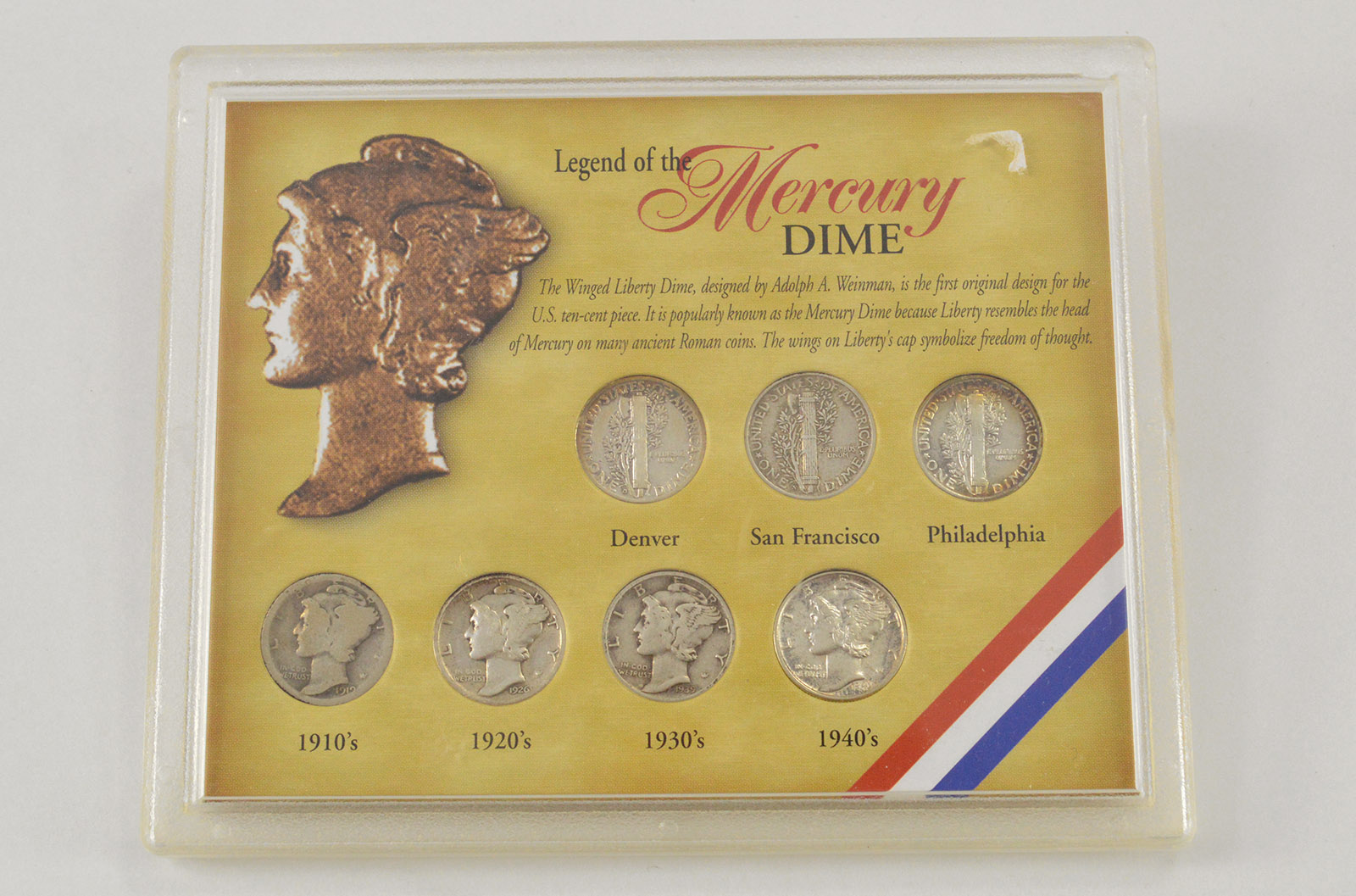 SILVER Coin Set Legend Of The Mercury Dime Historic US Collection ...