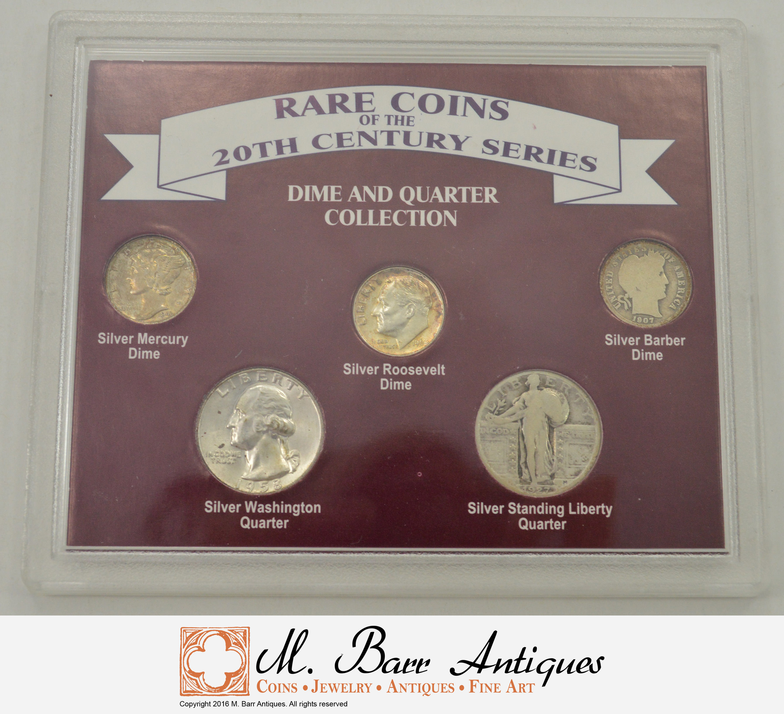SILVER Coin Set Rare Coins of the 20th Century - Dime and Quarter ...