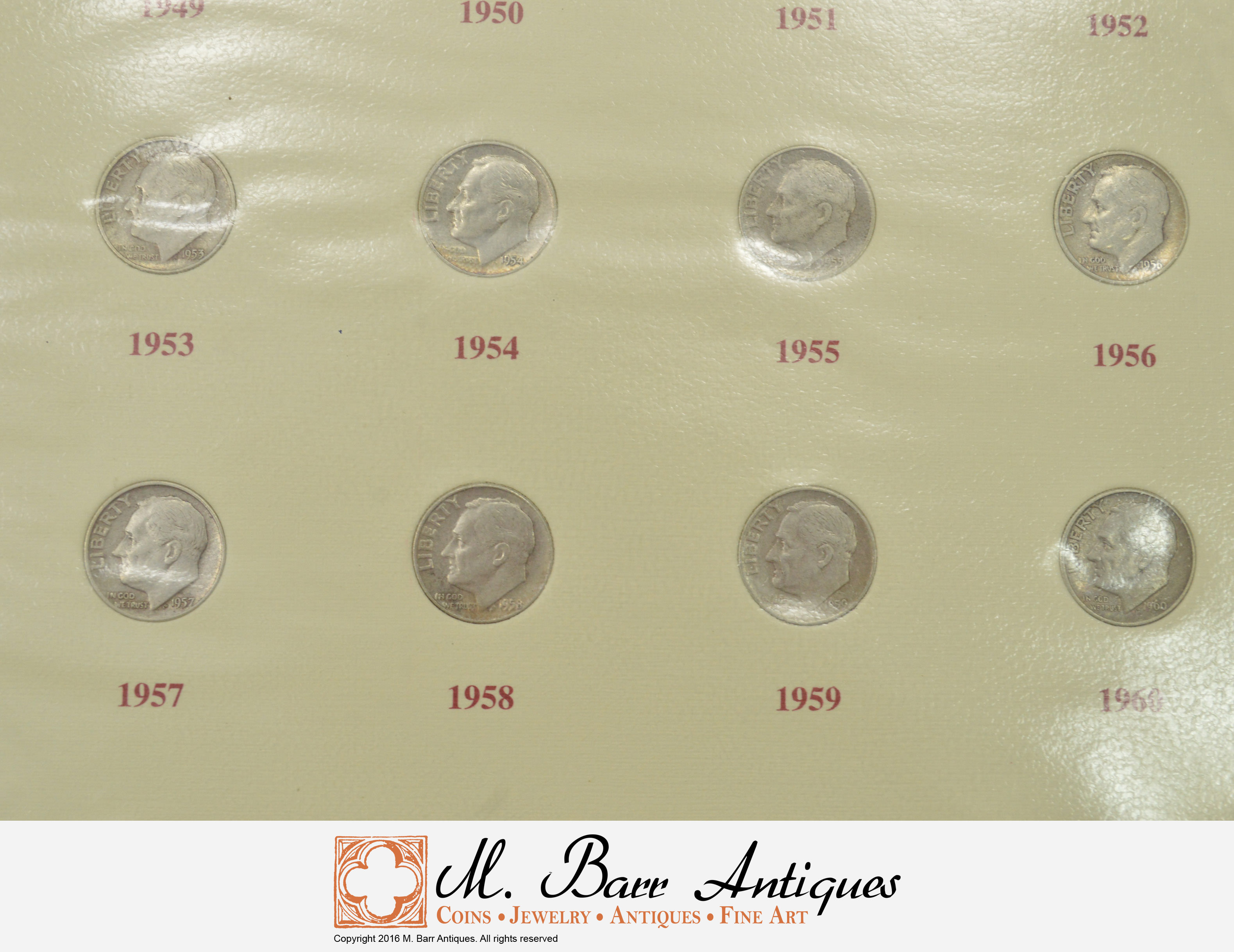 SILVER Coin Set U.S. Roosevelt Silver Dime Collection**** Historic US ...