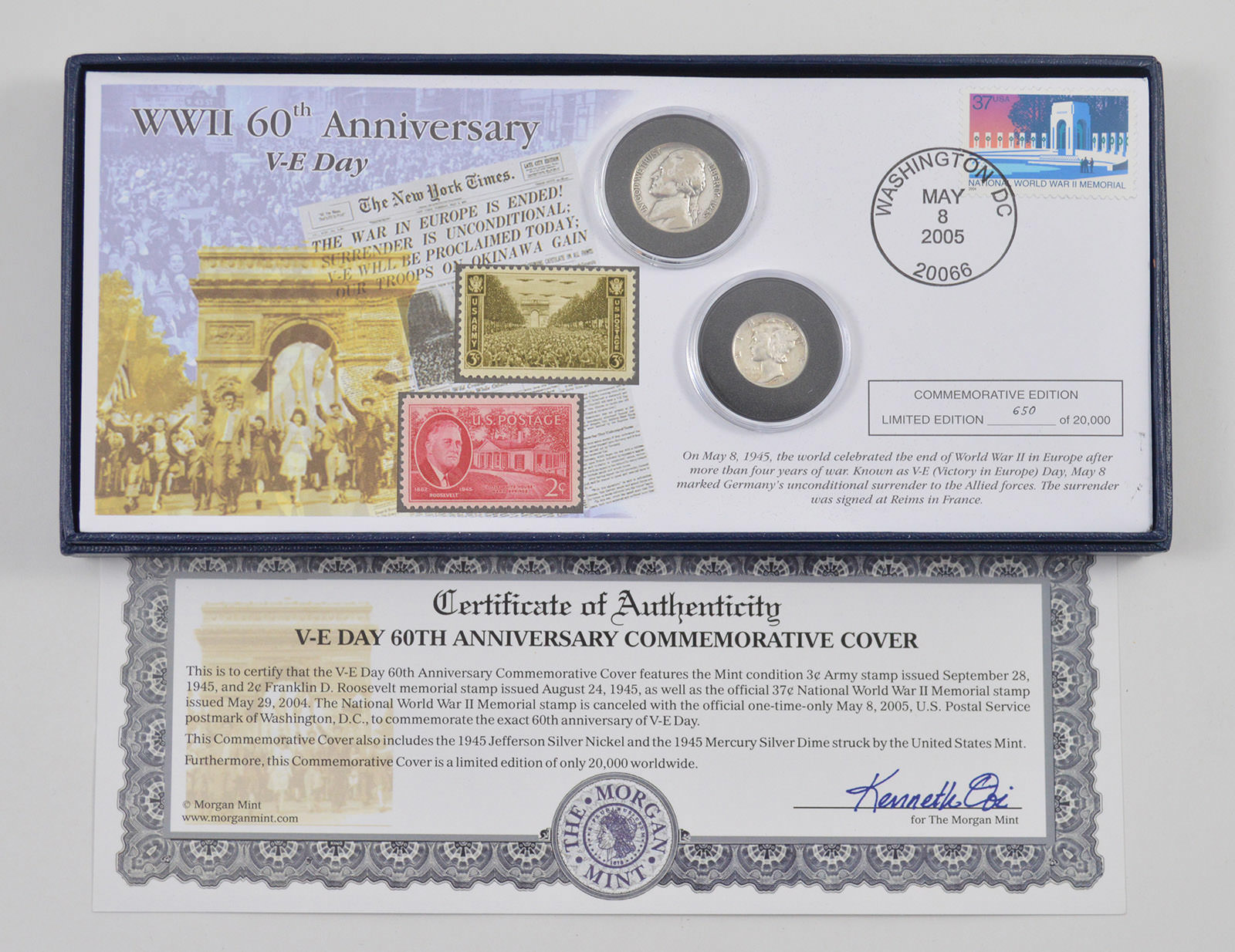 SILVER Coin Set WWII 60th Anniversary V-E Day Historic US Collection ...