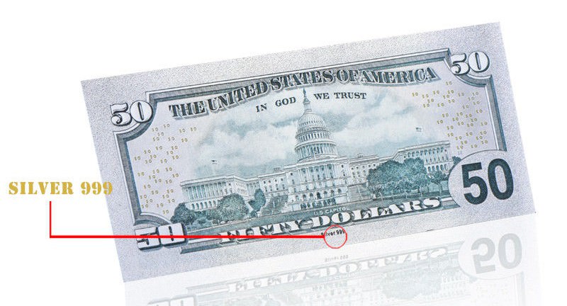 Silver Foil $50 United States- Replica Bank Note | Property Room